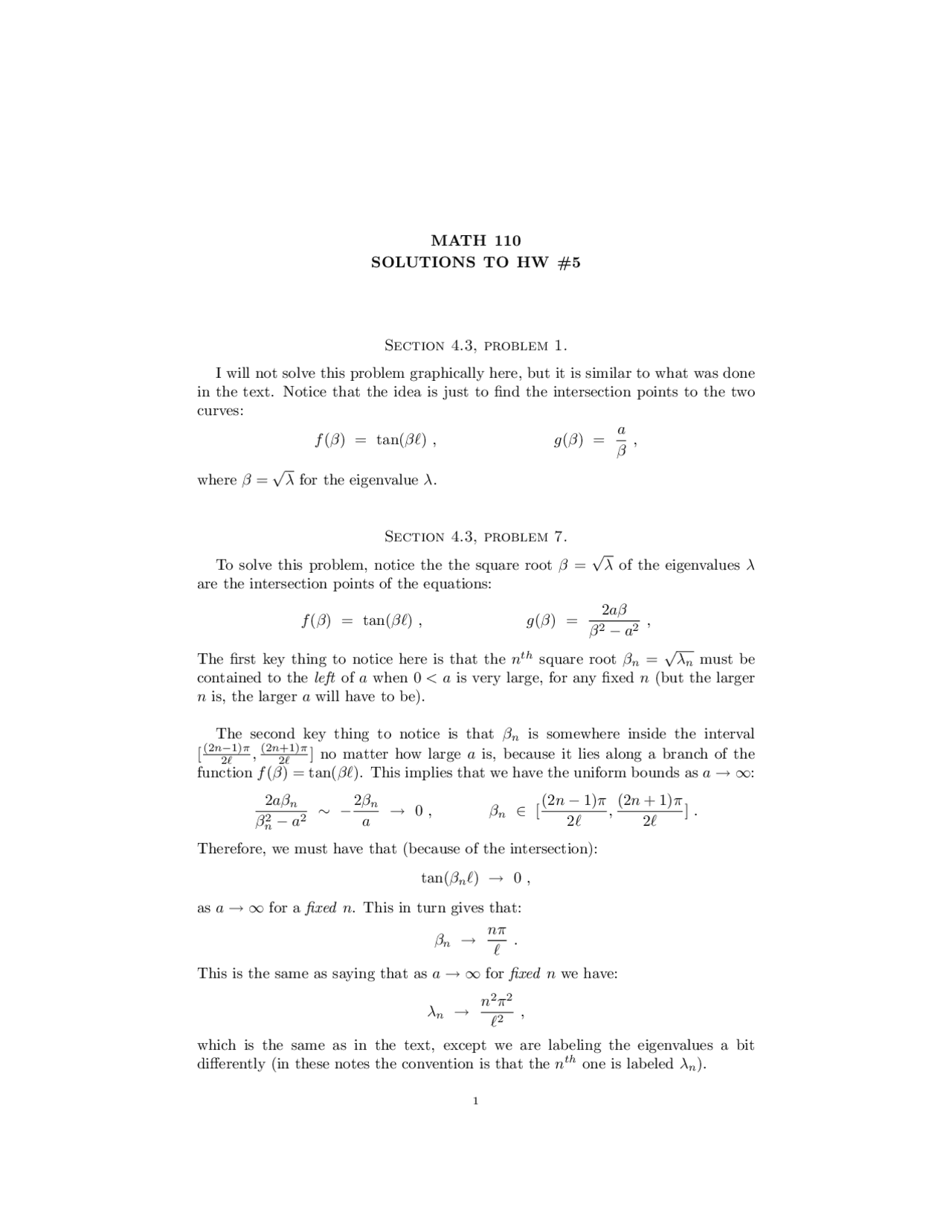 5 Problems On Introduction To Partial Differential Equations Homework