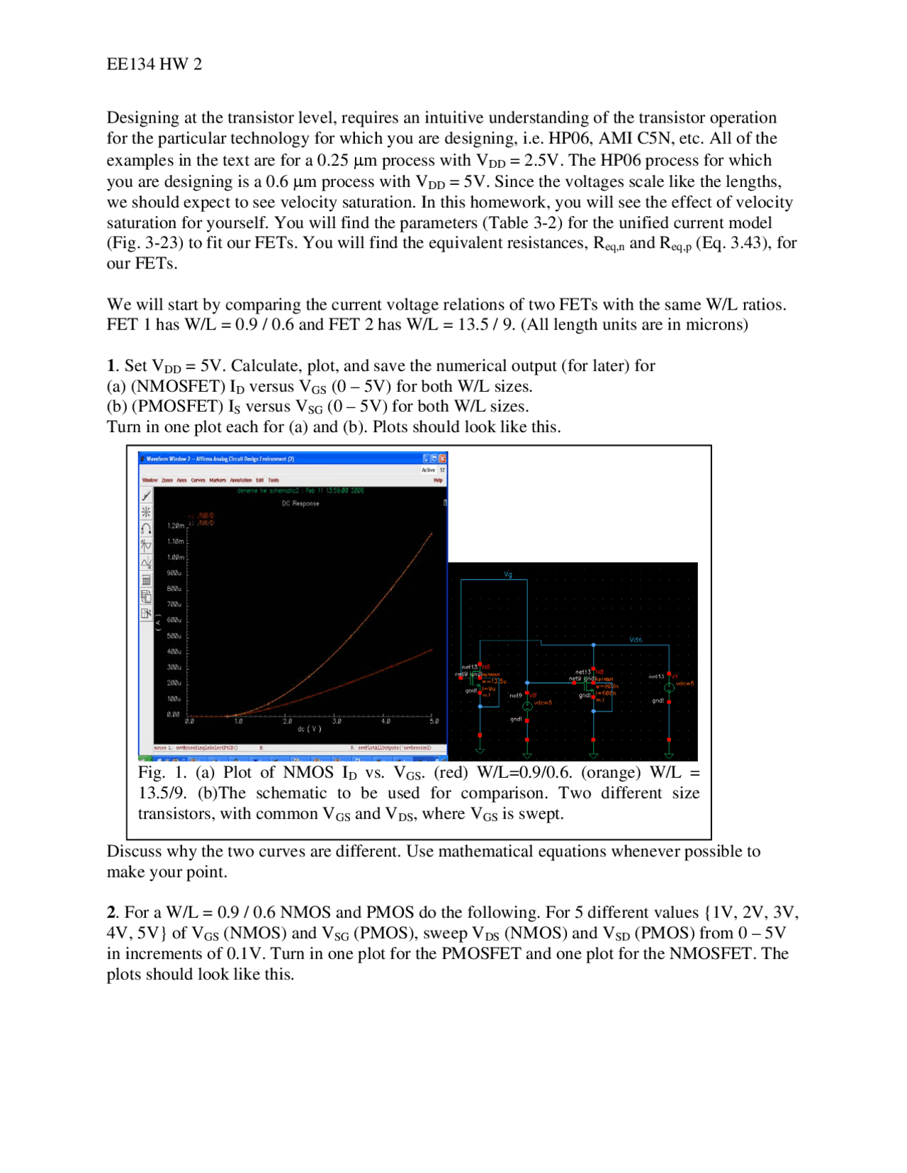 Transistor Designing Assignment Digital Integrated Circuits Layout