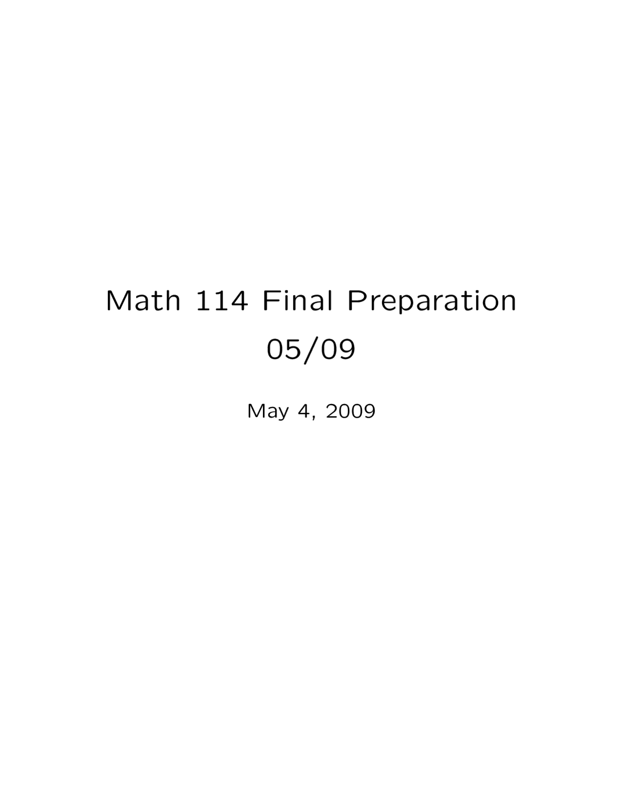 Differential Equations, Lines and Planes - Final Exam Preparation ...