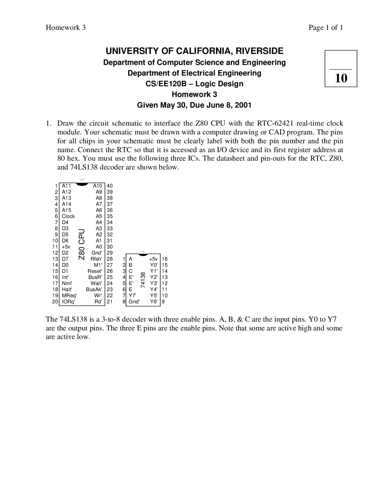 Logic Designs Assignment 3 Introduction To Embedded System Cs 120b Assignments Computer