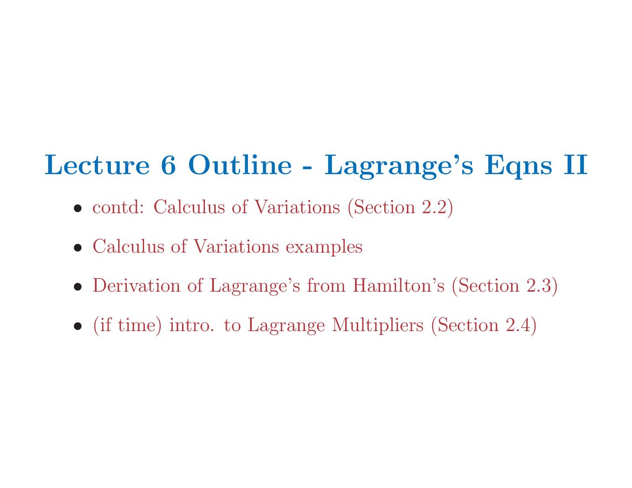 Lecture Slides On Calculus Of Variations Examples Phys 608 Docsity