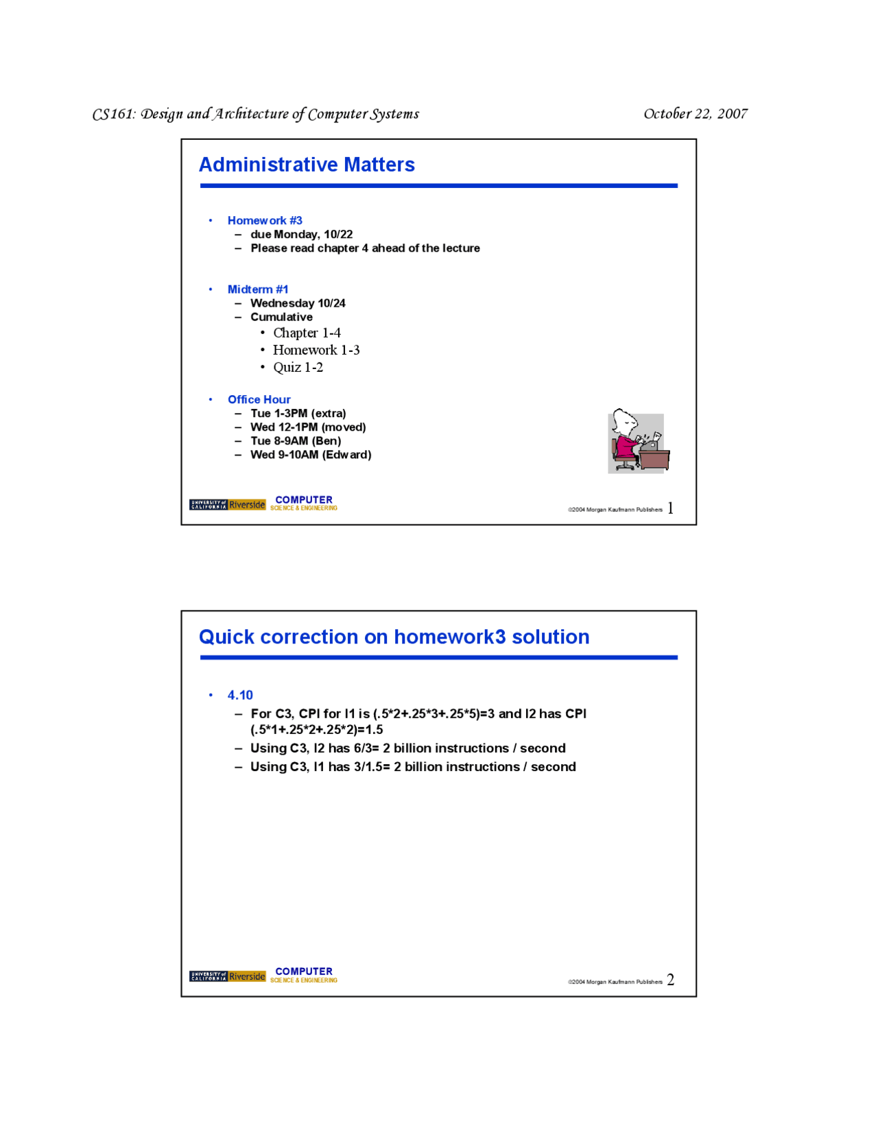 Administrative Matters Design And Architecture Of Computer System