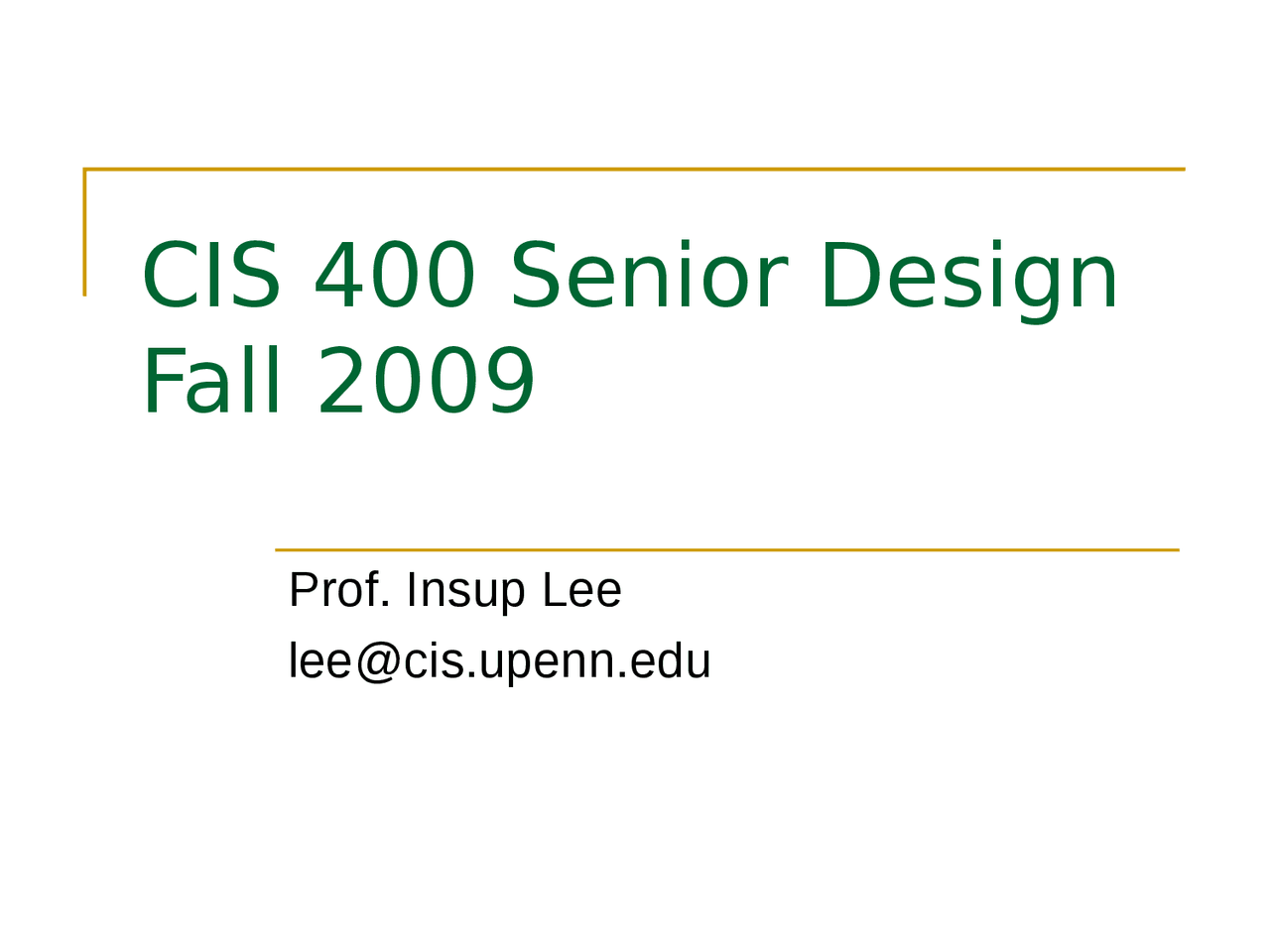 Objectives Of Senior Design Project Cis 401 Docsity