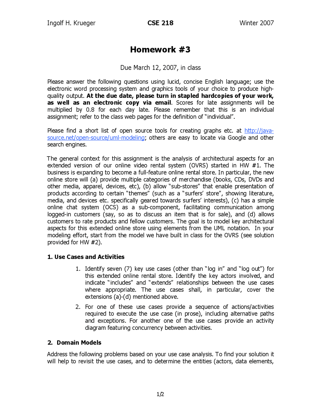 Advance Software Engineering Assignment 3 Cse 218 Docsity