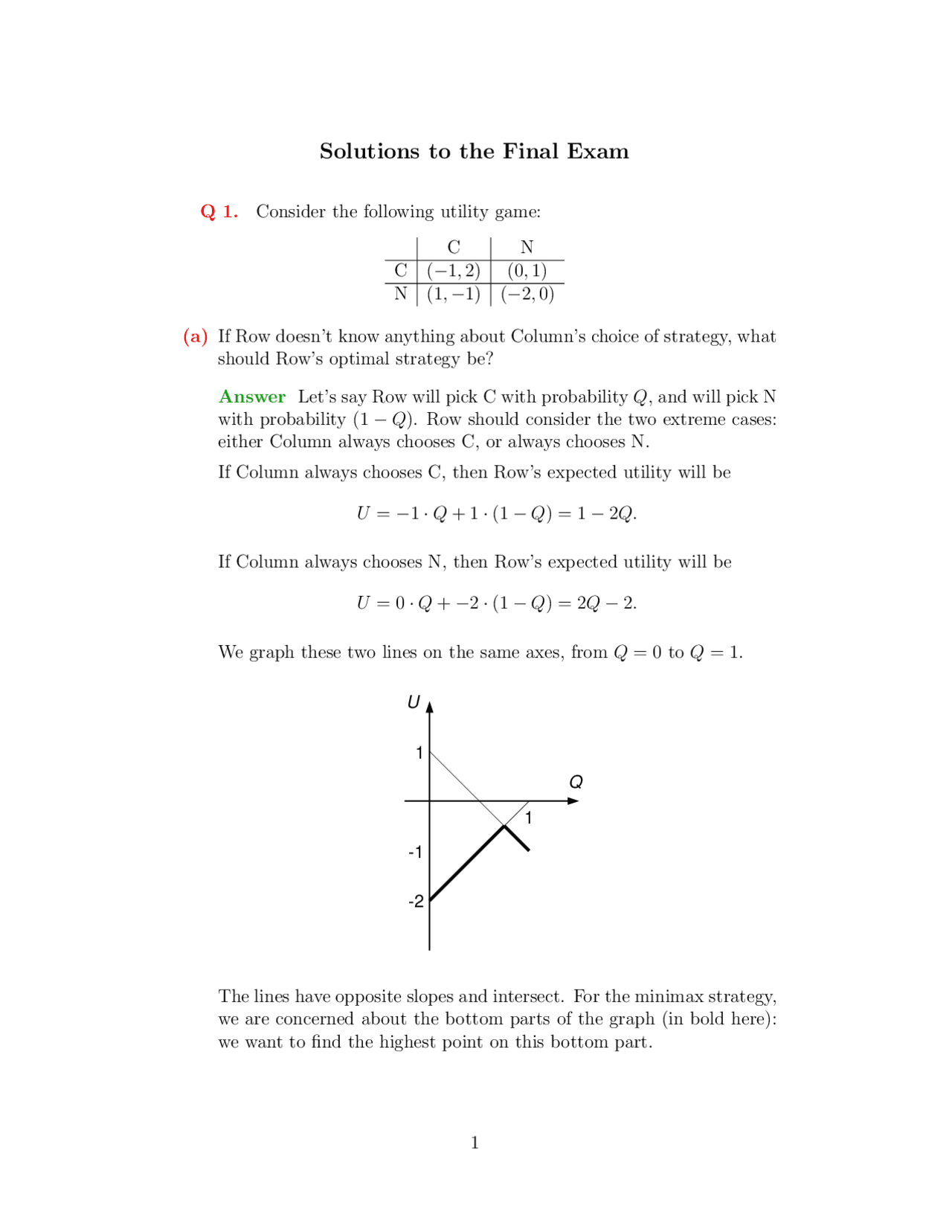 Solutions To Final Exam Ideas In Mathematics Math 170 Docsity