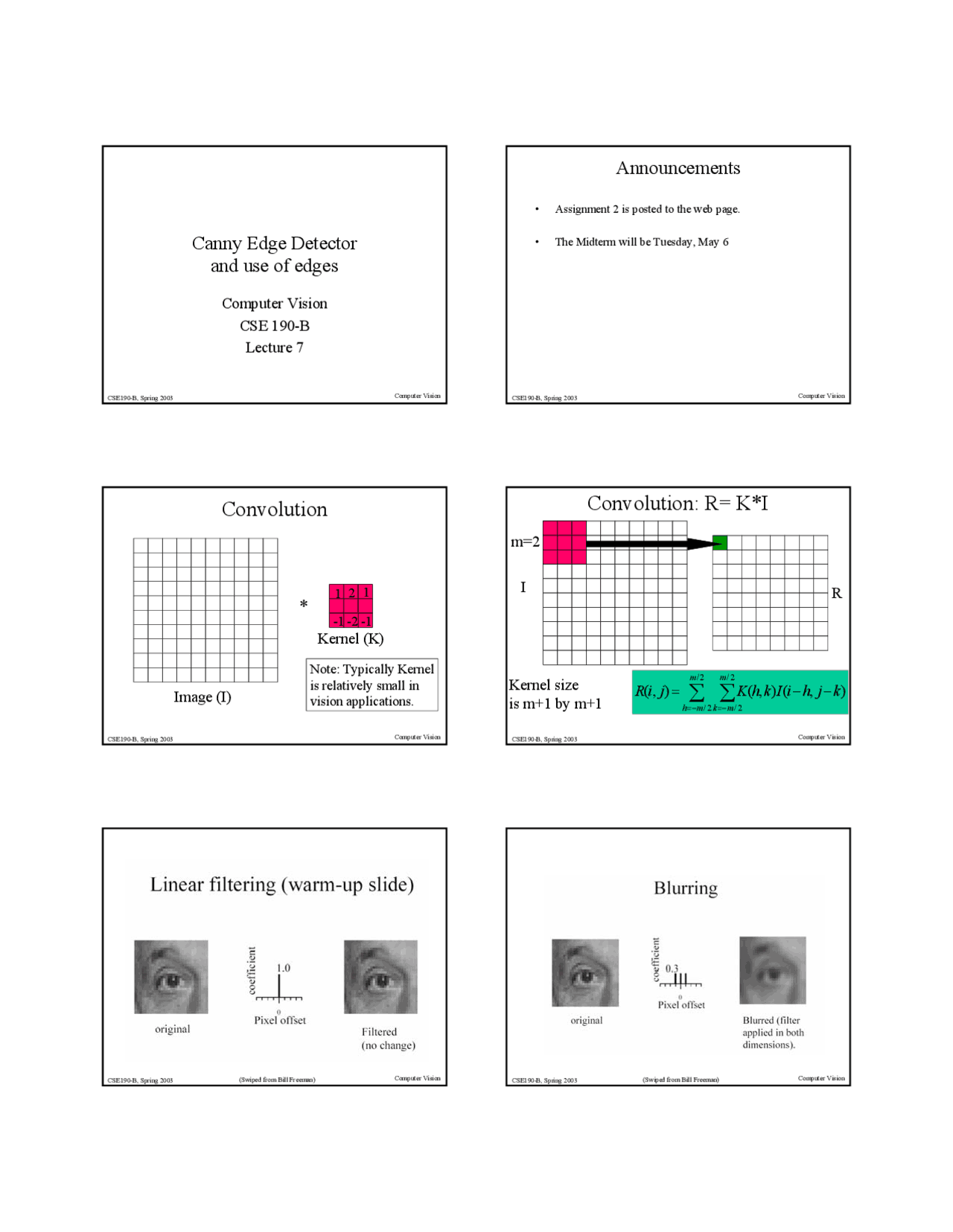 Canny Edge Detector And Use Of Edges Lecture Slides Cse 190 Docsity