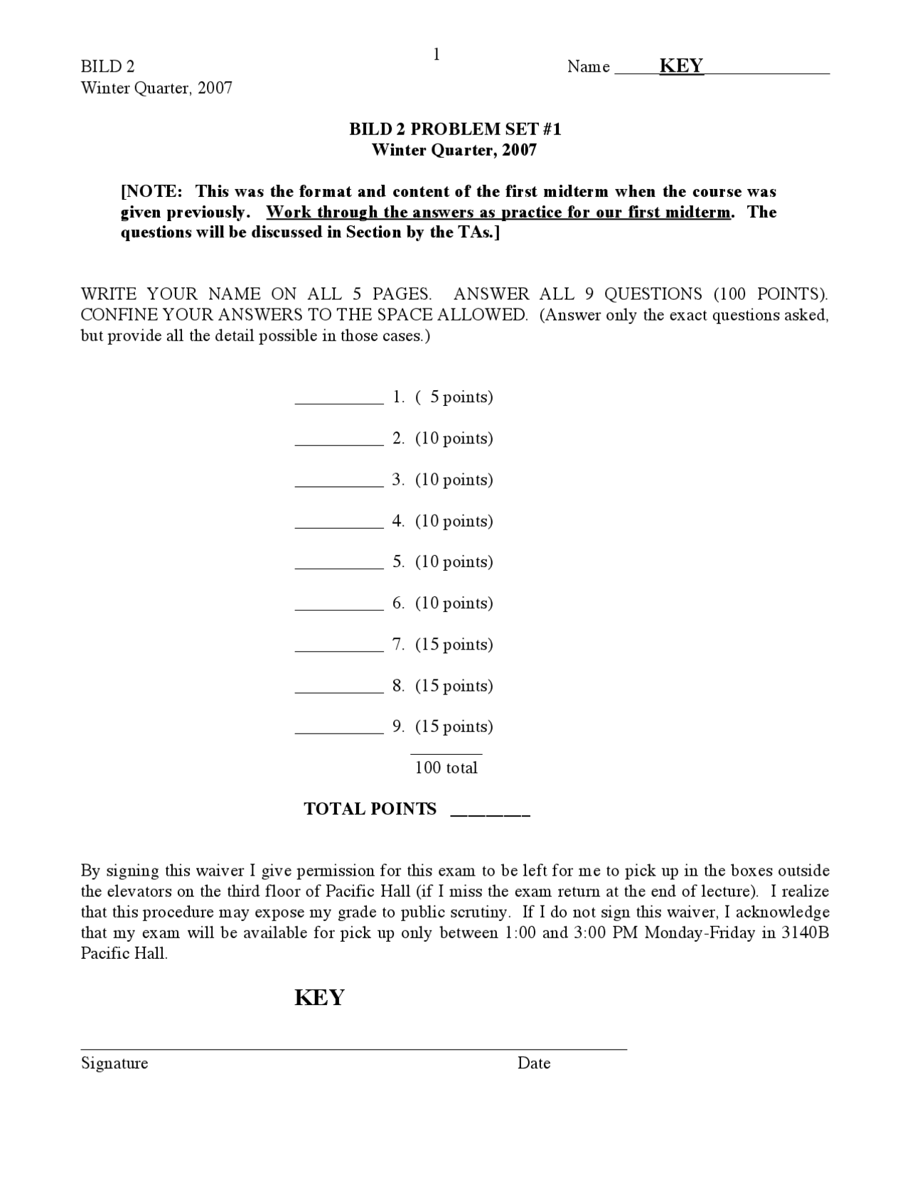 Multicellular Life Answers For Problem Set 1 Bild 2 Docsity
