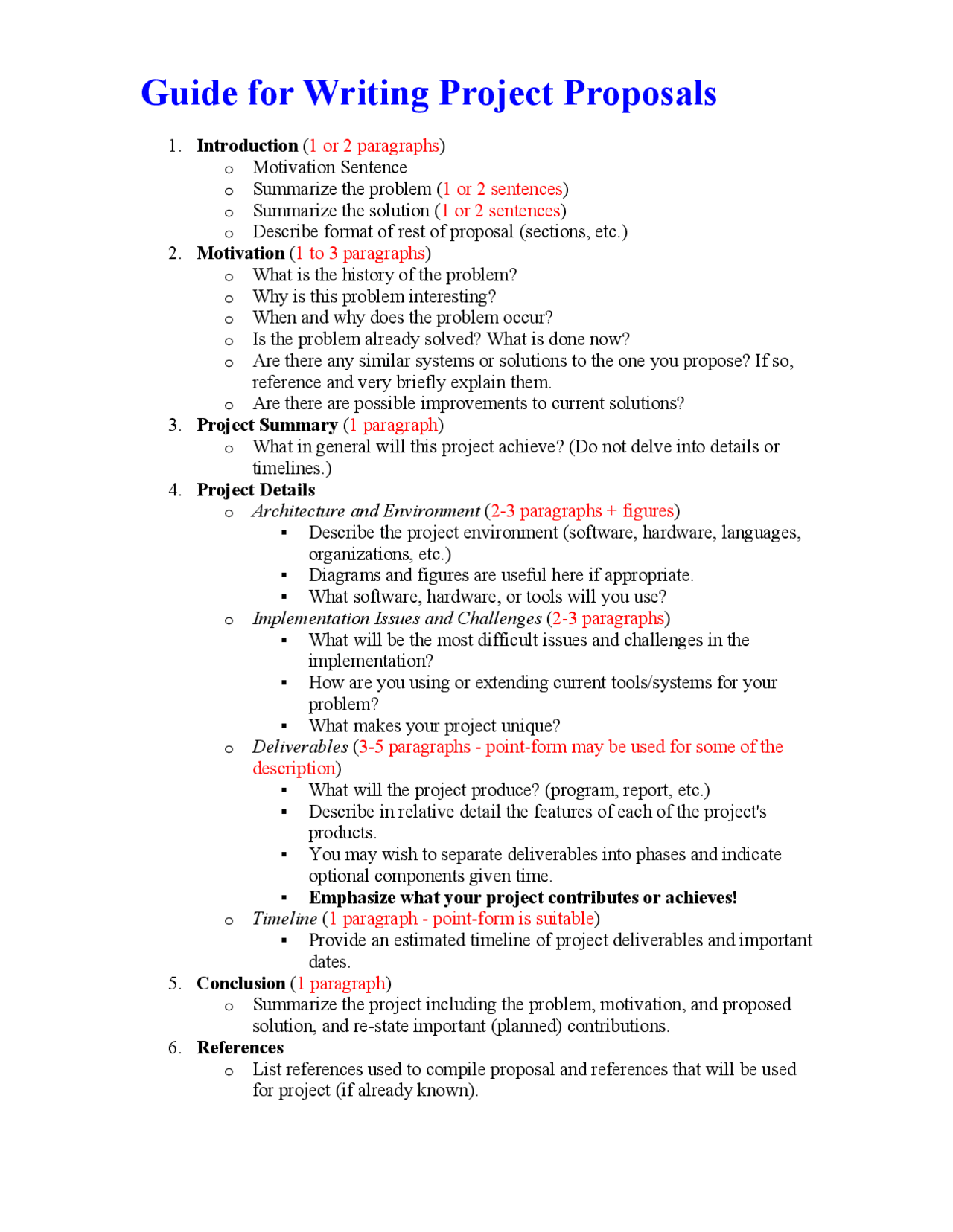 Guide For Writing Project Proposals Advanced Distributed Systems Cs