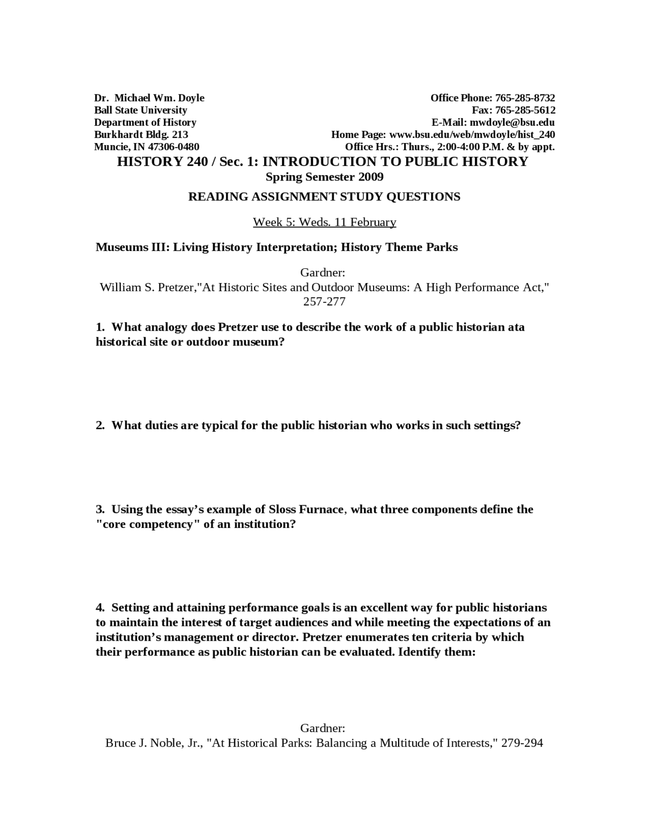 Assignment - Living History Interpretation - Docsity