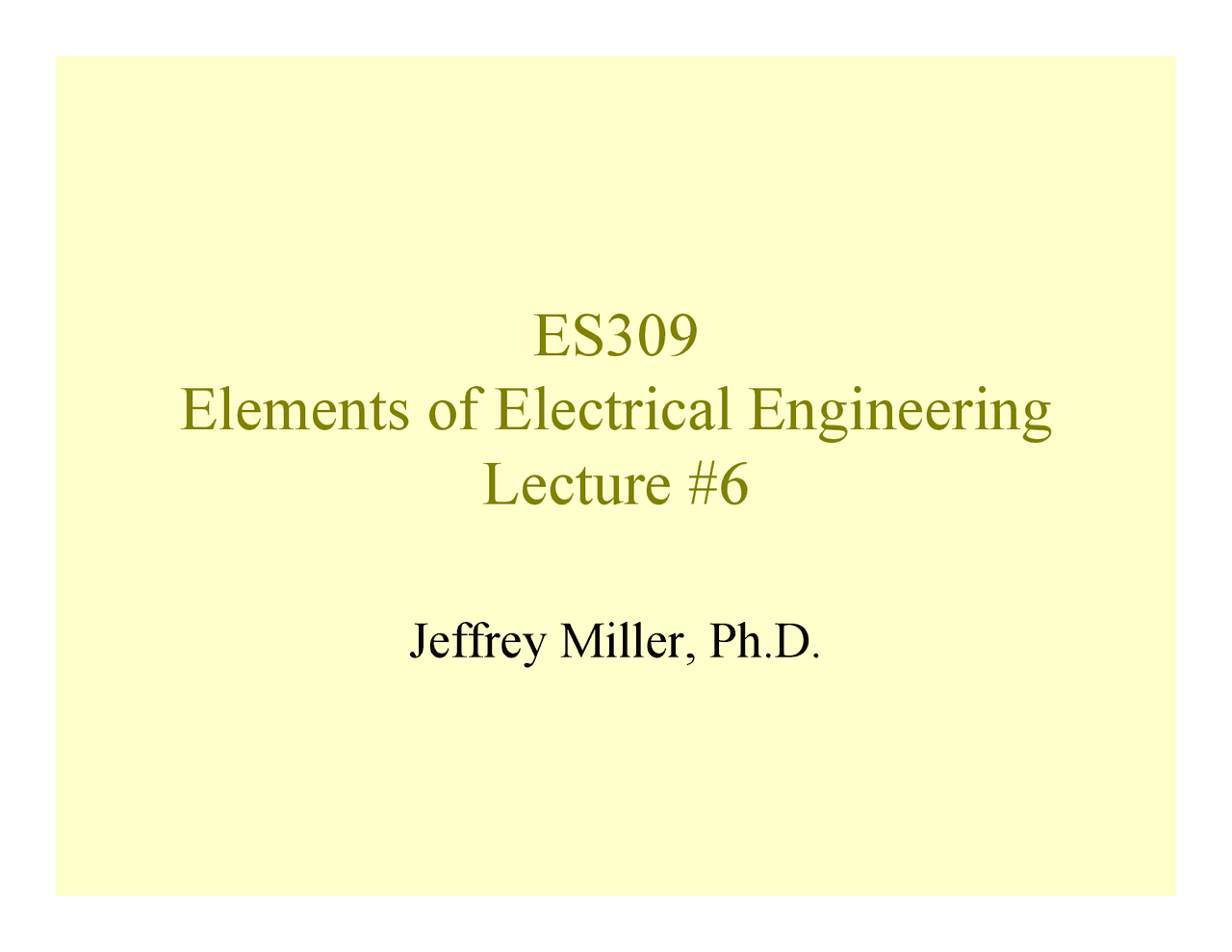 Mesh Current Method Lecture Notes Es A309 Docsity