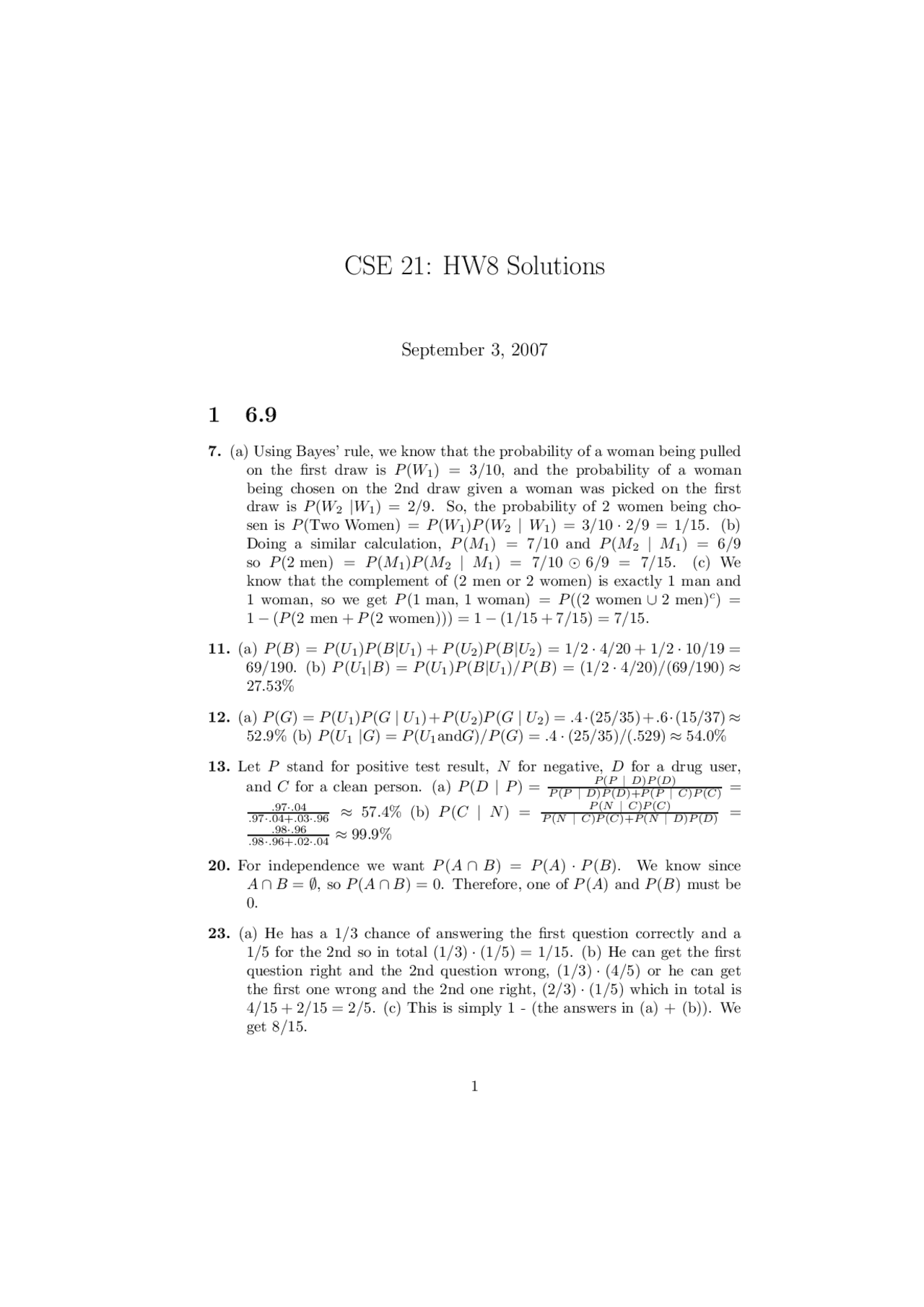 Mathematics For Algorithms And Systems Analysis Homework 8 Solutions