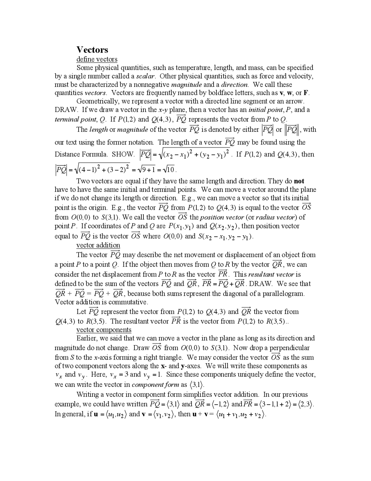What is Vectors - Precalculus for Science and Engineering | MATH 4C ...
