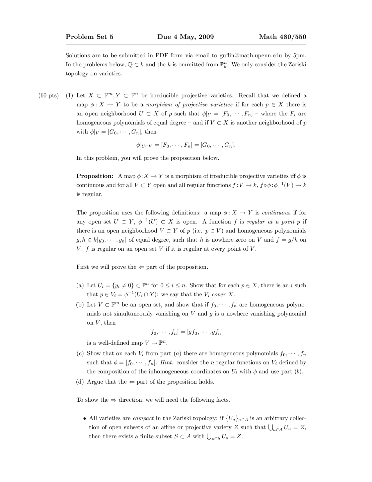 5 Questions On Topics In Modern Mathematics Problem Set 5 Math 480