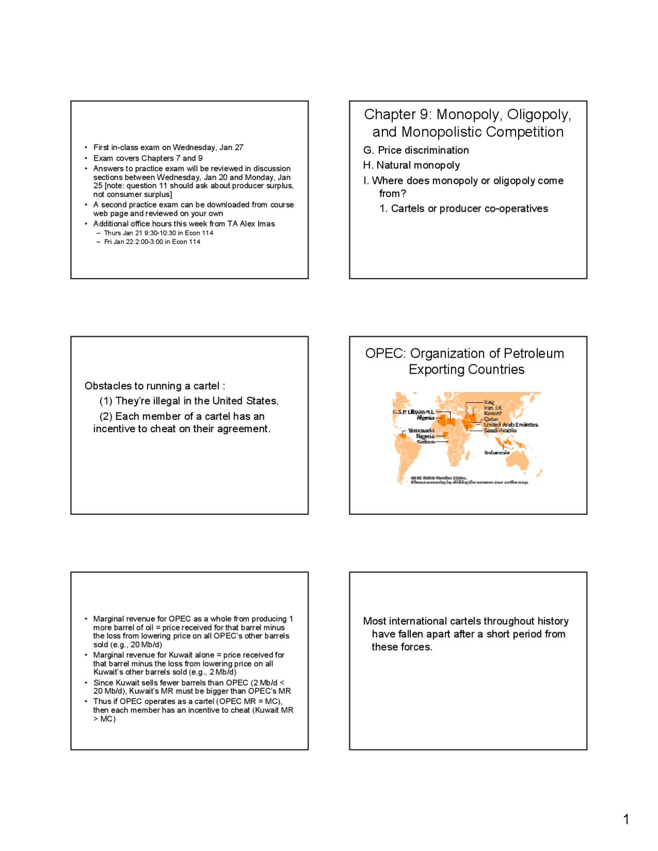 Monopoly, Oligopoly, and Monopolistic Competition - Slides | ECON 114 ...