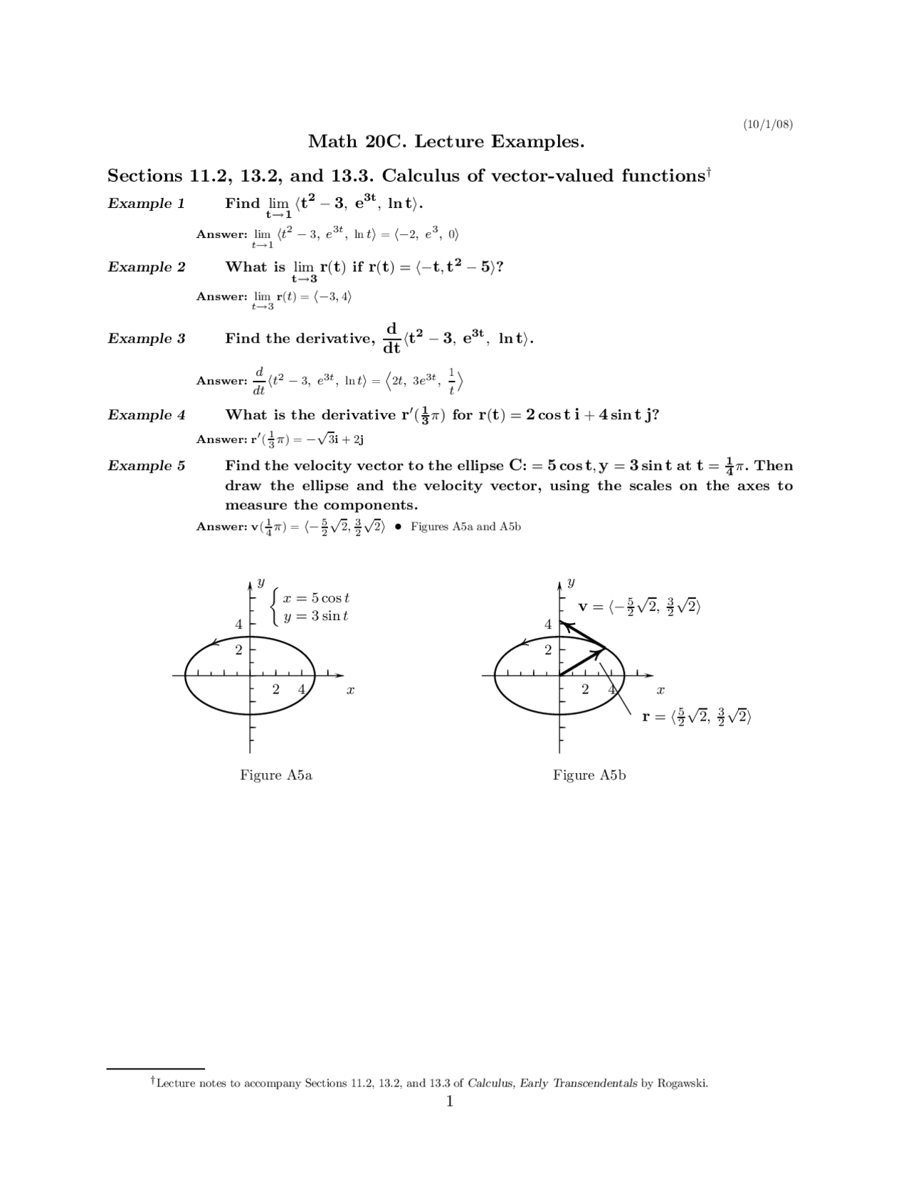 Solved Examples For Calculus And Analytical Geometry Math 20c Docsity