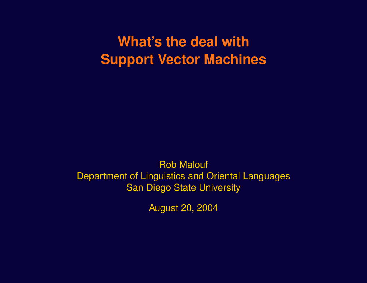Whats The Deal With Support Vector Machines Notes Ling 795 Docsity