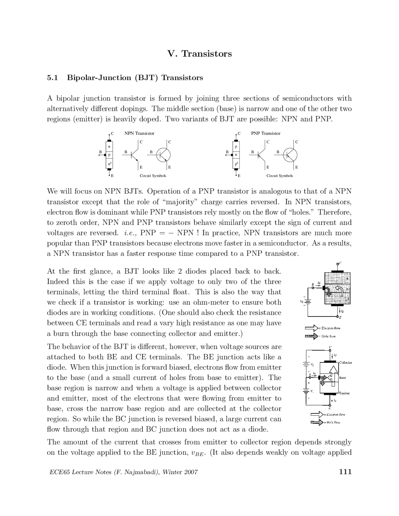Lecture Notes On V Transistors Active Circuit Design Ece 102 Docsity