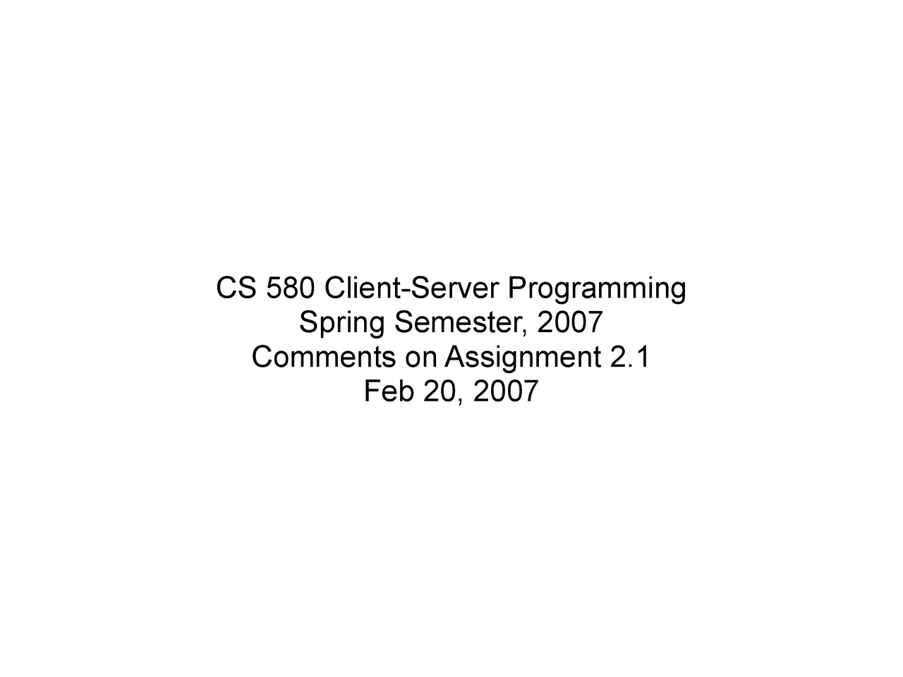 Lecture Notes On Hard Coded Server Client Server Programming Cs 580 Docsity