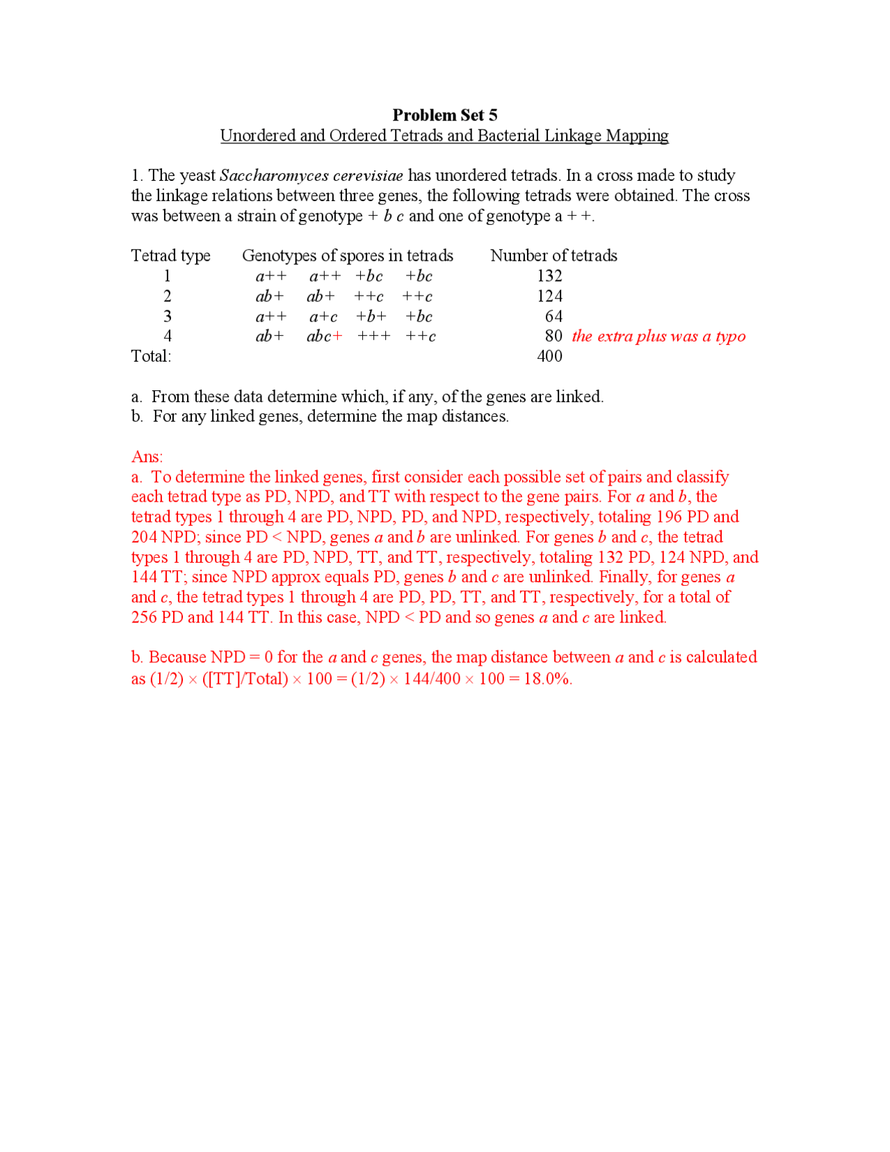 Genetics Solved Assignment 5 Bicd 100 Docsity