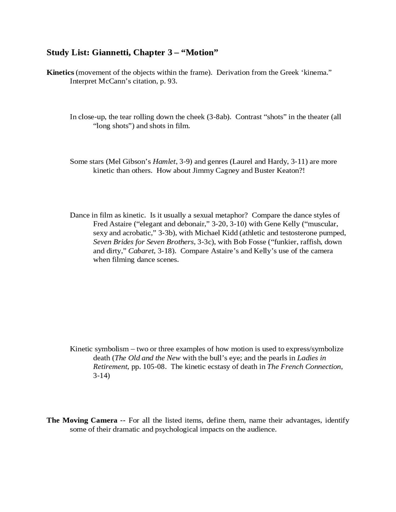 Film Analysis: Kinetics and Cinematography | Study notes World ...