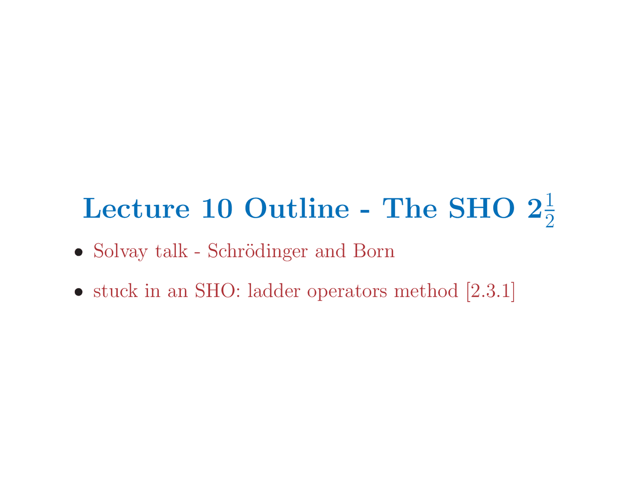 Ladder Operators Methods Outline Phys 410 Docsity