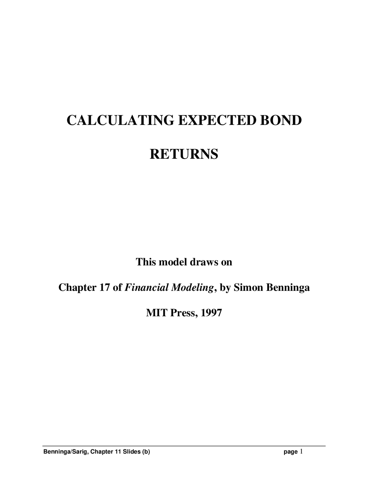 Calculating Expected Bond Returns Financial Modeling Slides FNCE calculating-expected-bond-returns-financial-modeling-slides-fnce