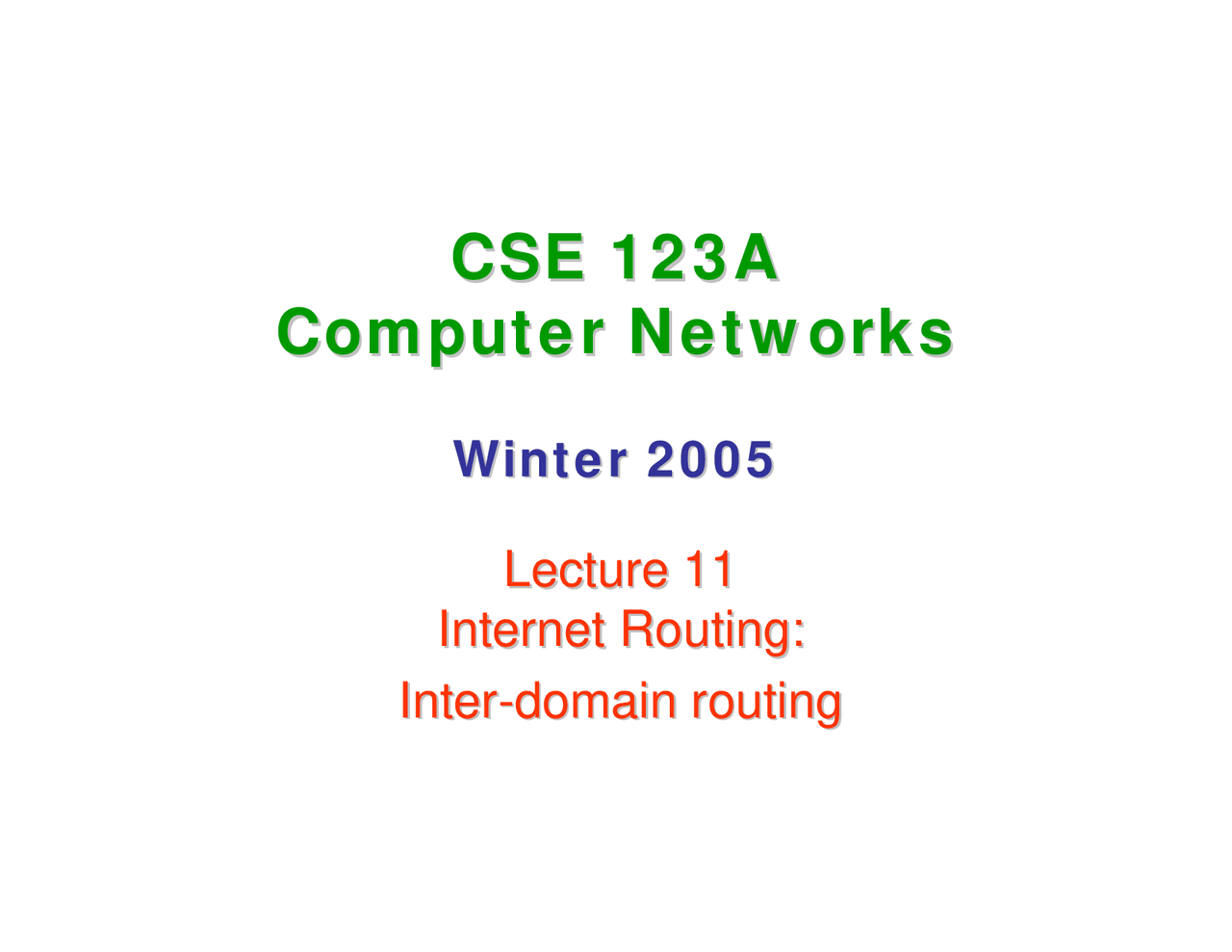 Internet Routing Inter Domain Routing Ltsp 123 Docsity