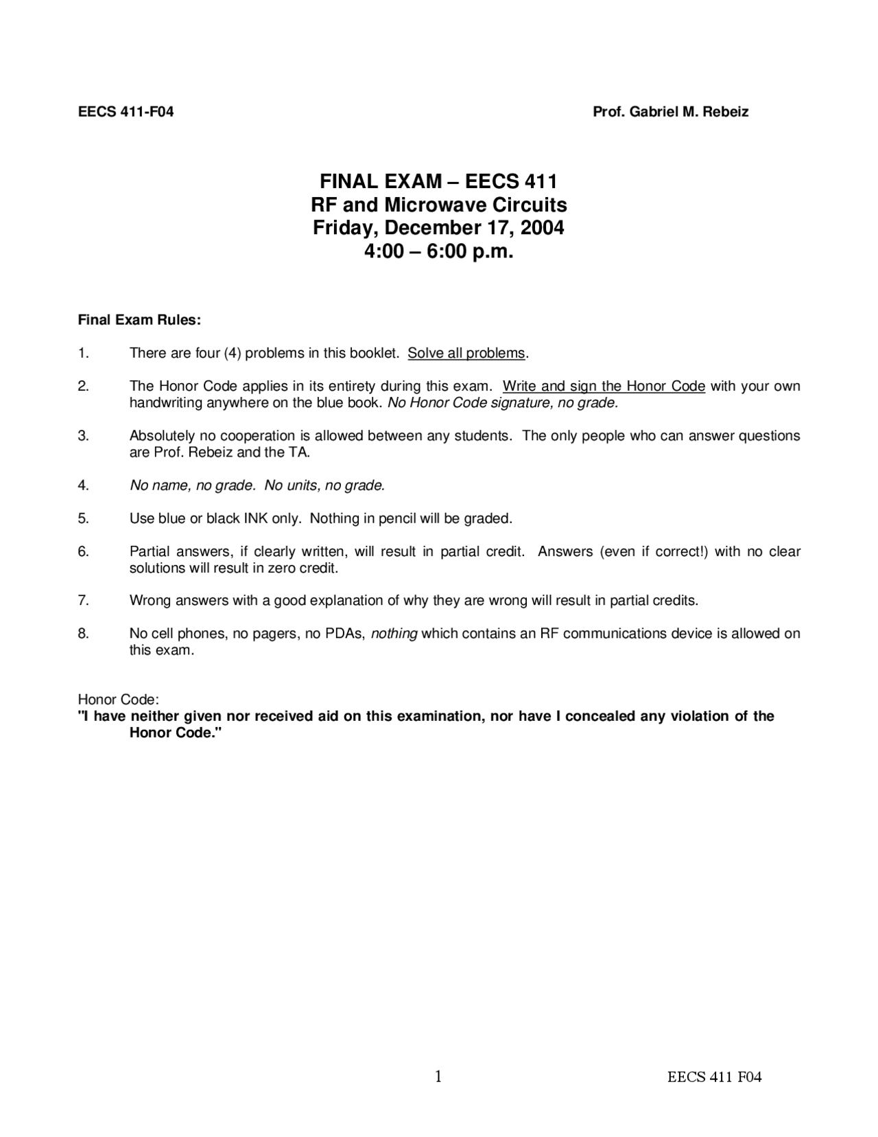 Questions On Microwave Systems And Circuits For Final Exam Ece 166