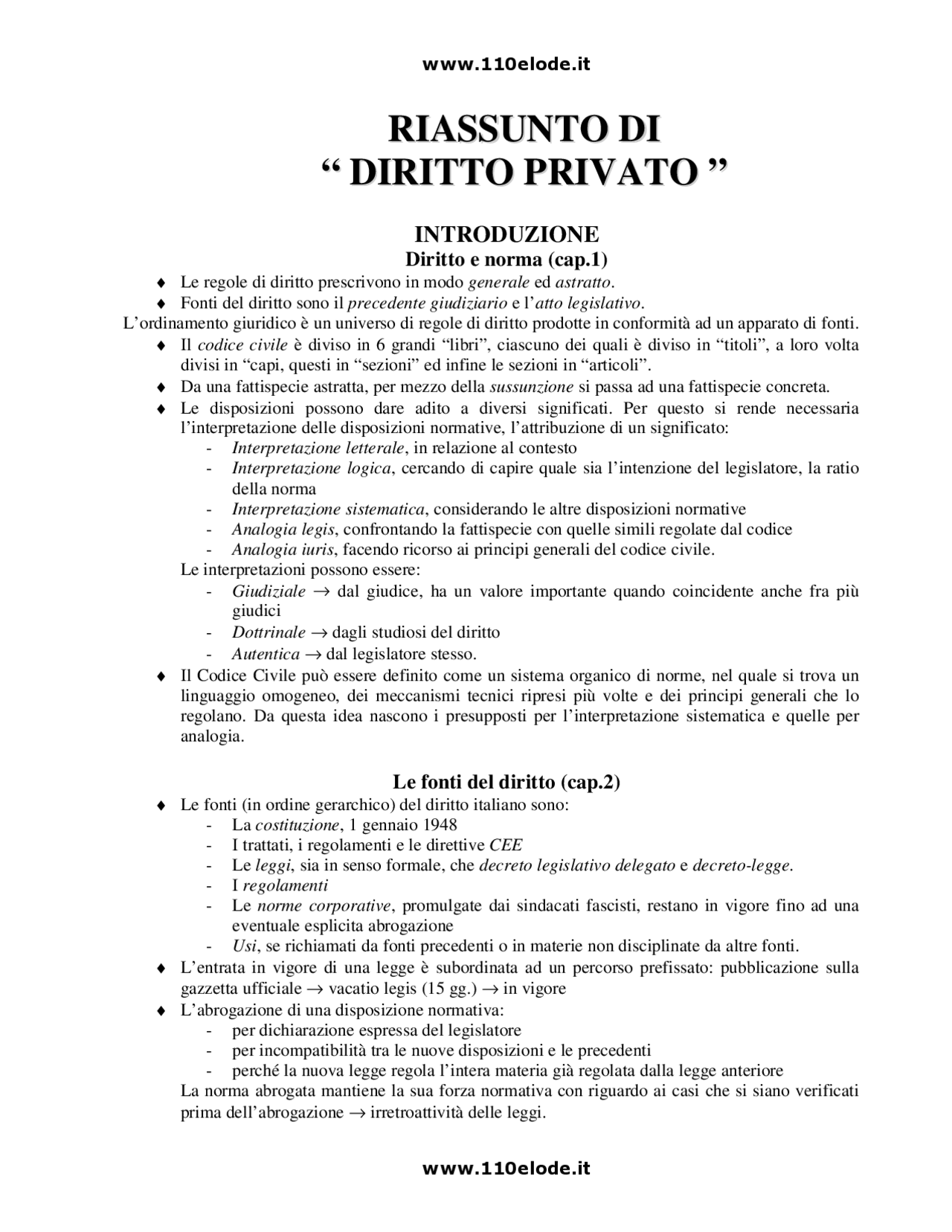 Diritto Privato Riassunti Zatti Colussi Docsity