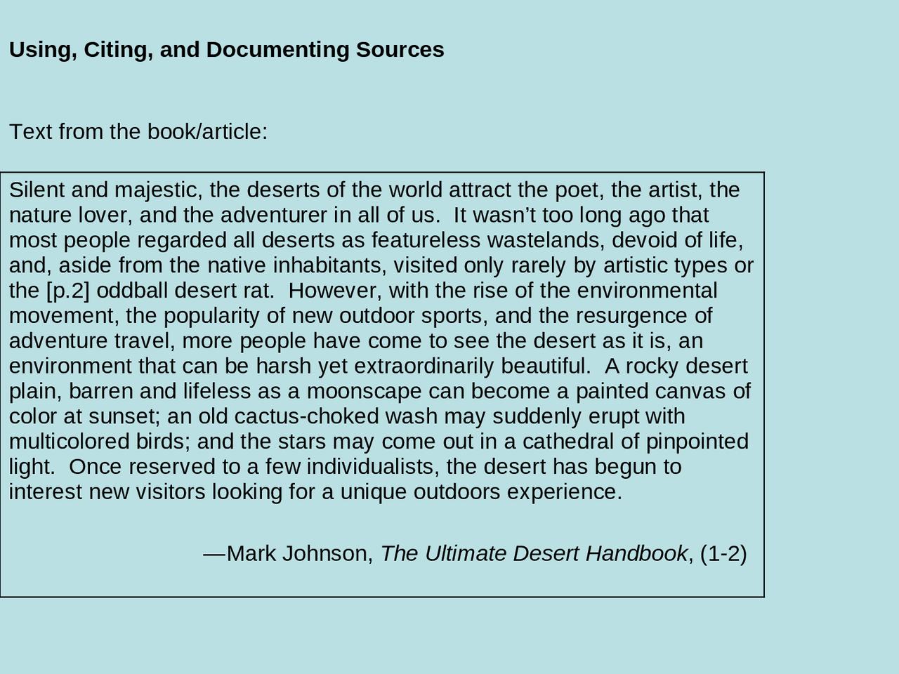 Using Documenting Sources -Rhetoric II: The Craft of Persuasion | ENGL ...