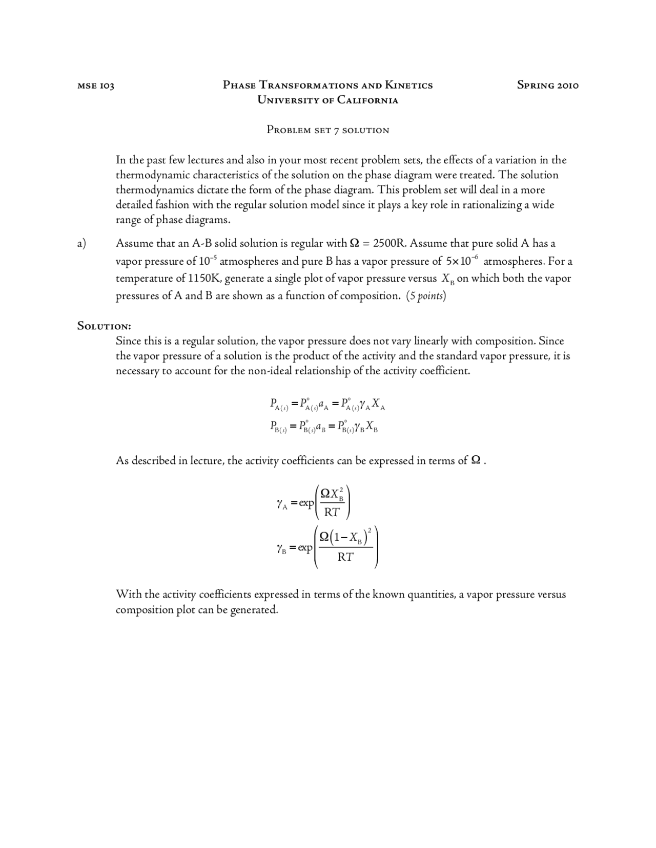 Solved Problems On Phase Transformations And Kinetics Assignment 7