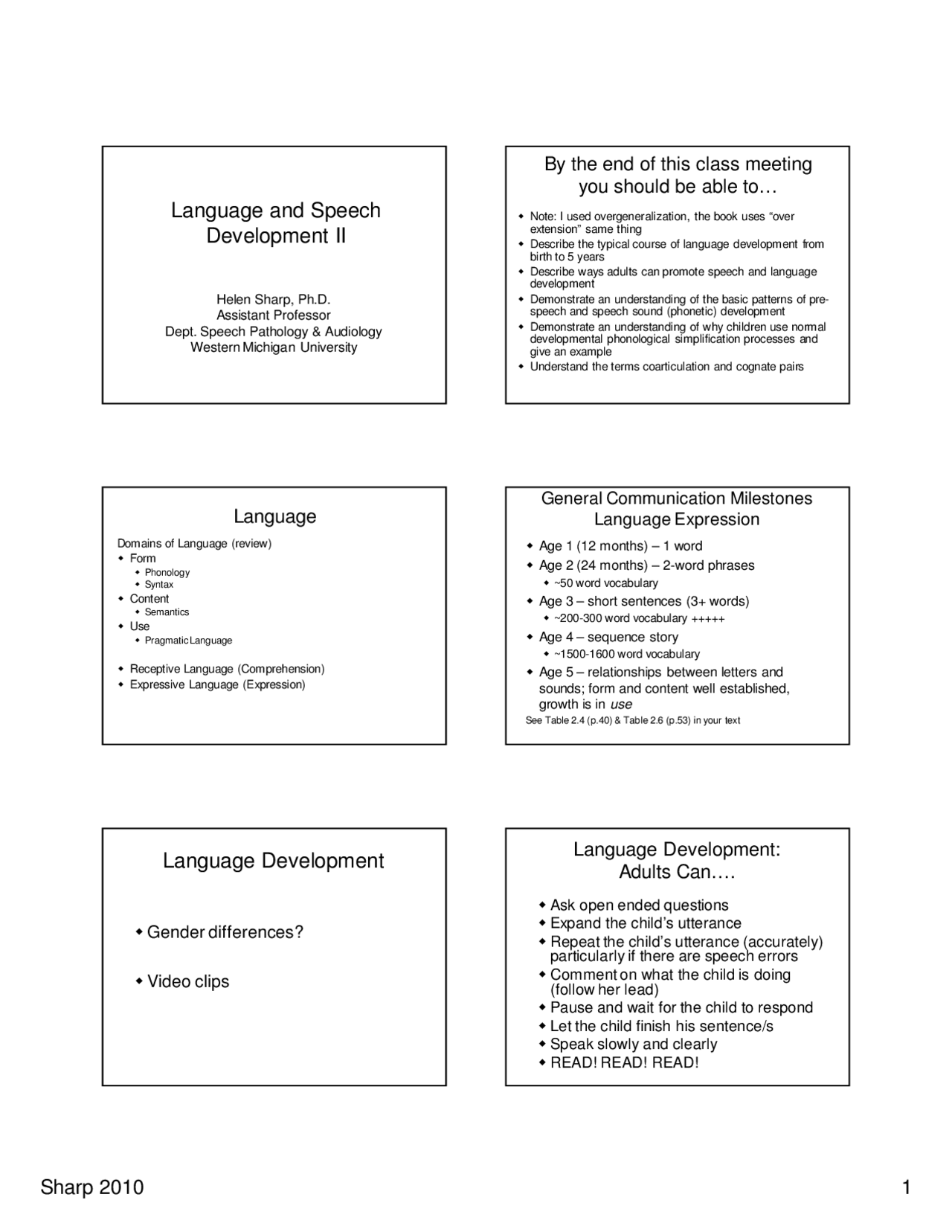 Languages And Speech Development Ii Slides Sppa 2000 Docsity