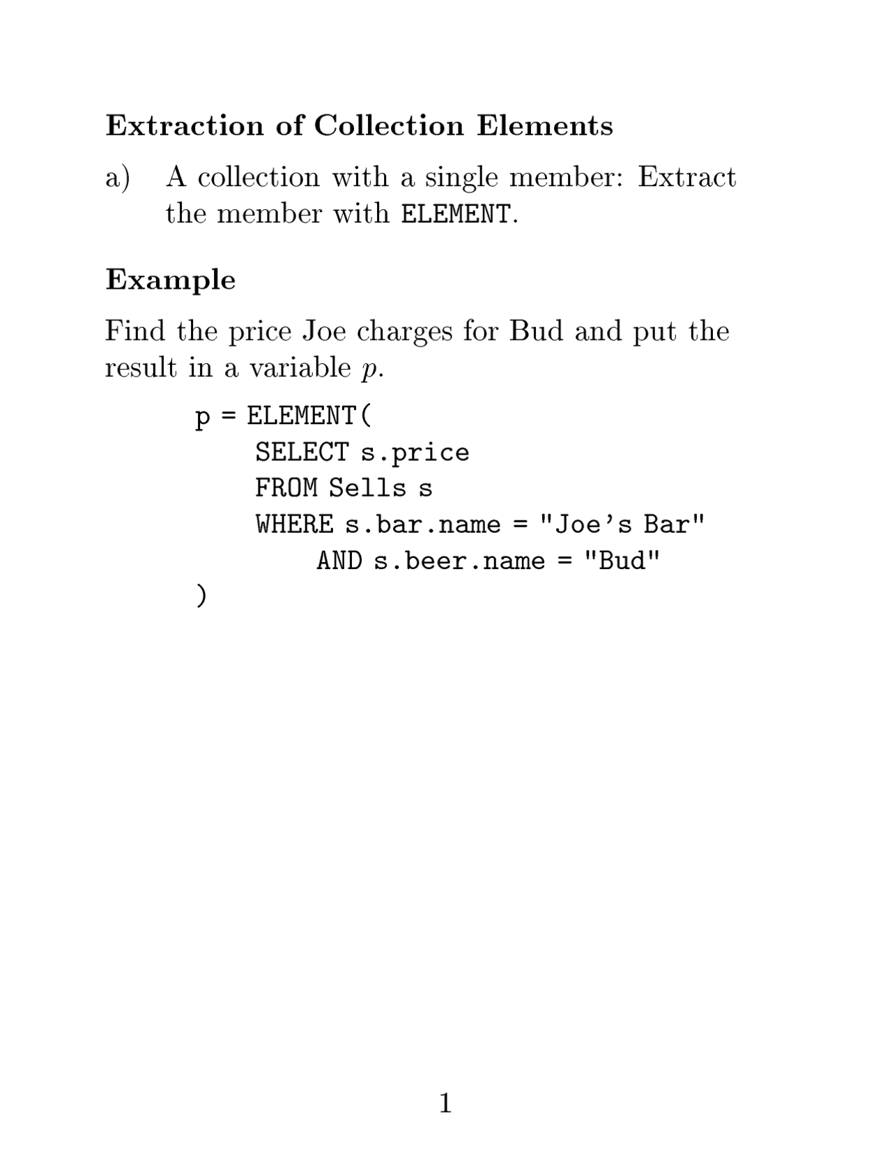 Extraction of Collection Elements - Lecture Slides | CS 610 - Docsity