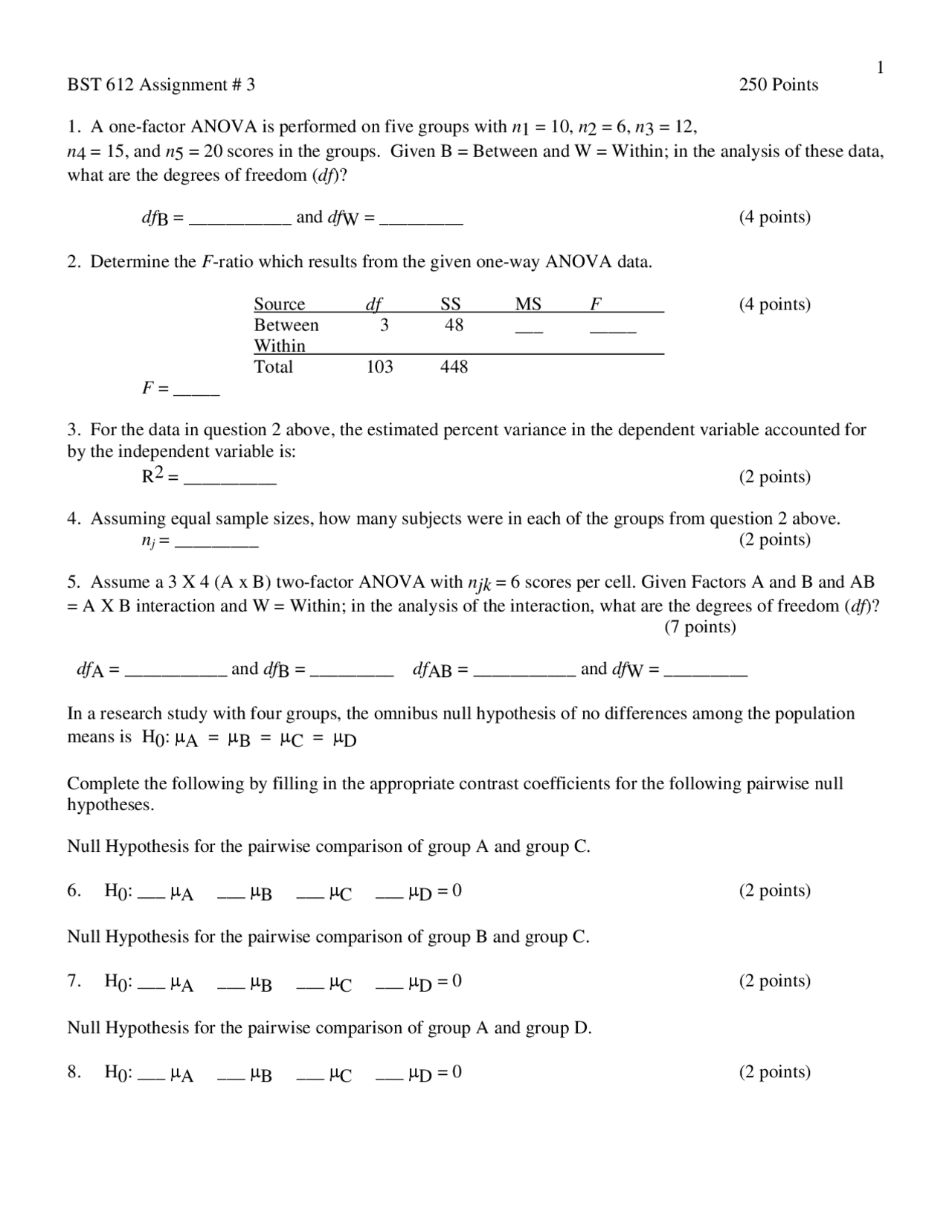 37 Unsolved Questions On Intermediate Statistical Analysis I Bst 612