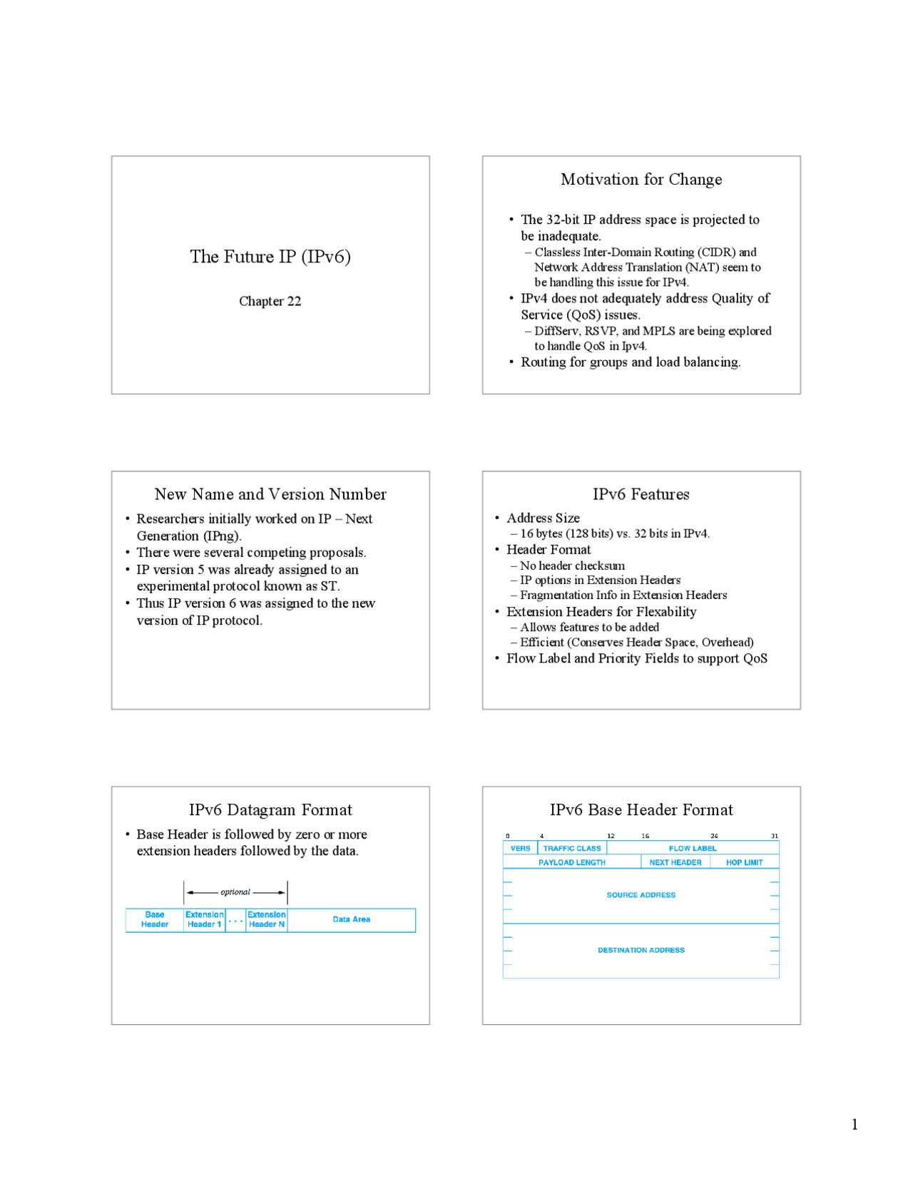 The Future Ip Ipv6 Lecture Slides Ee 432 Docsity