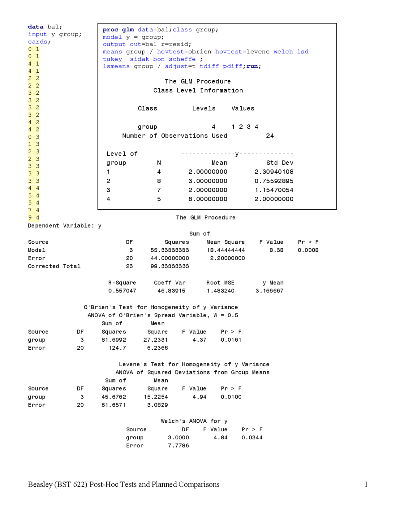 Statistical Methods Ii Lecture Notes Bst 622 Docsity