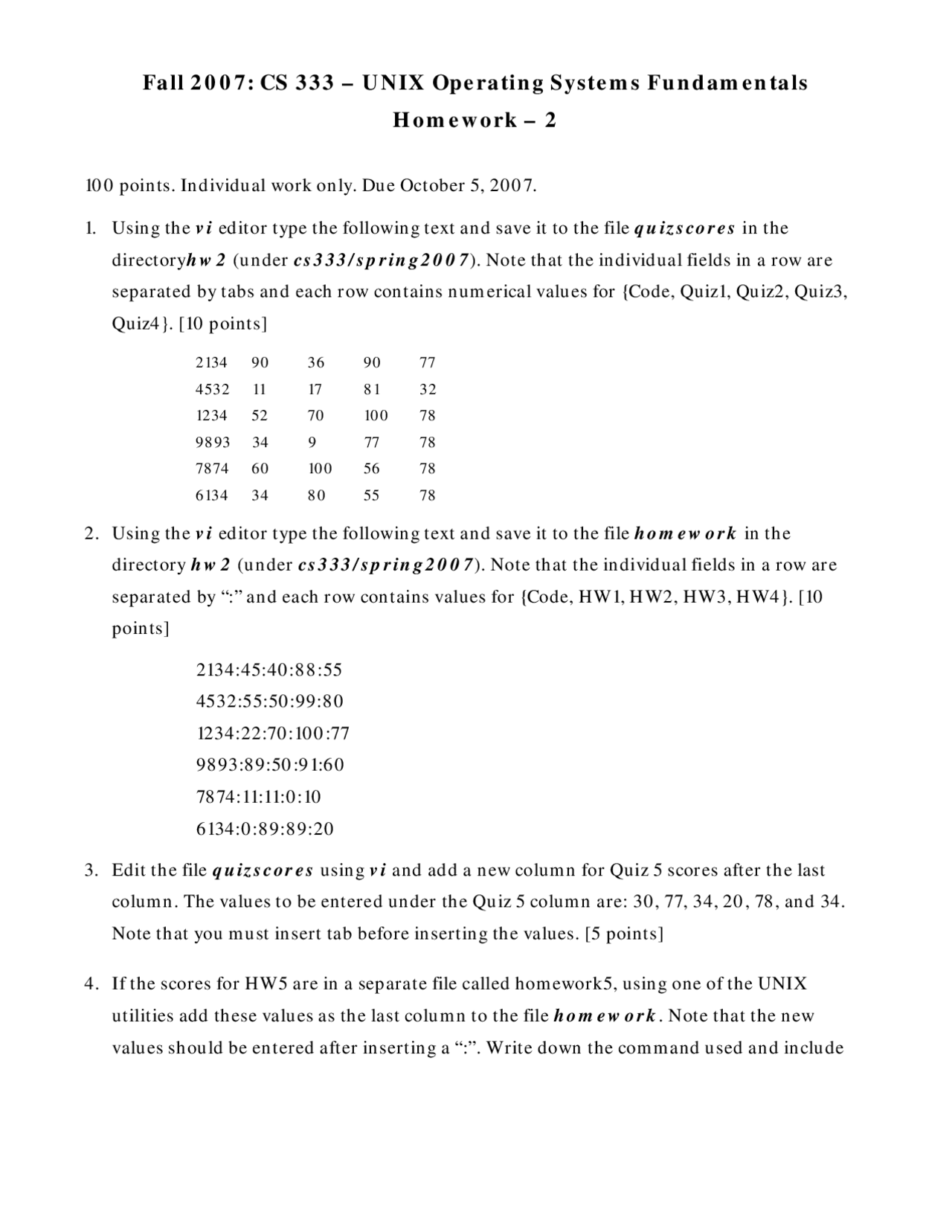 UNIX Operating System Fundamentals - Study Guide for Homework 2 | CS ...