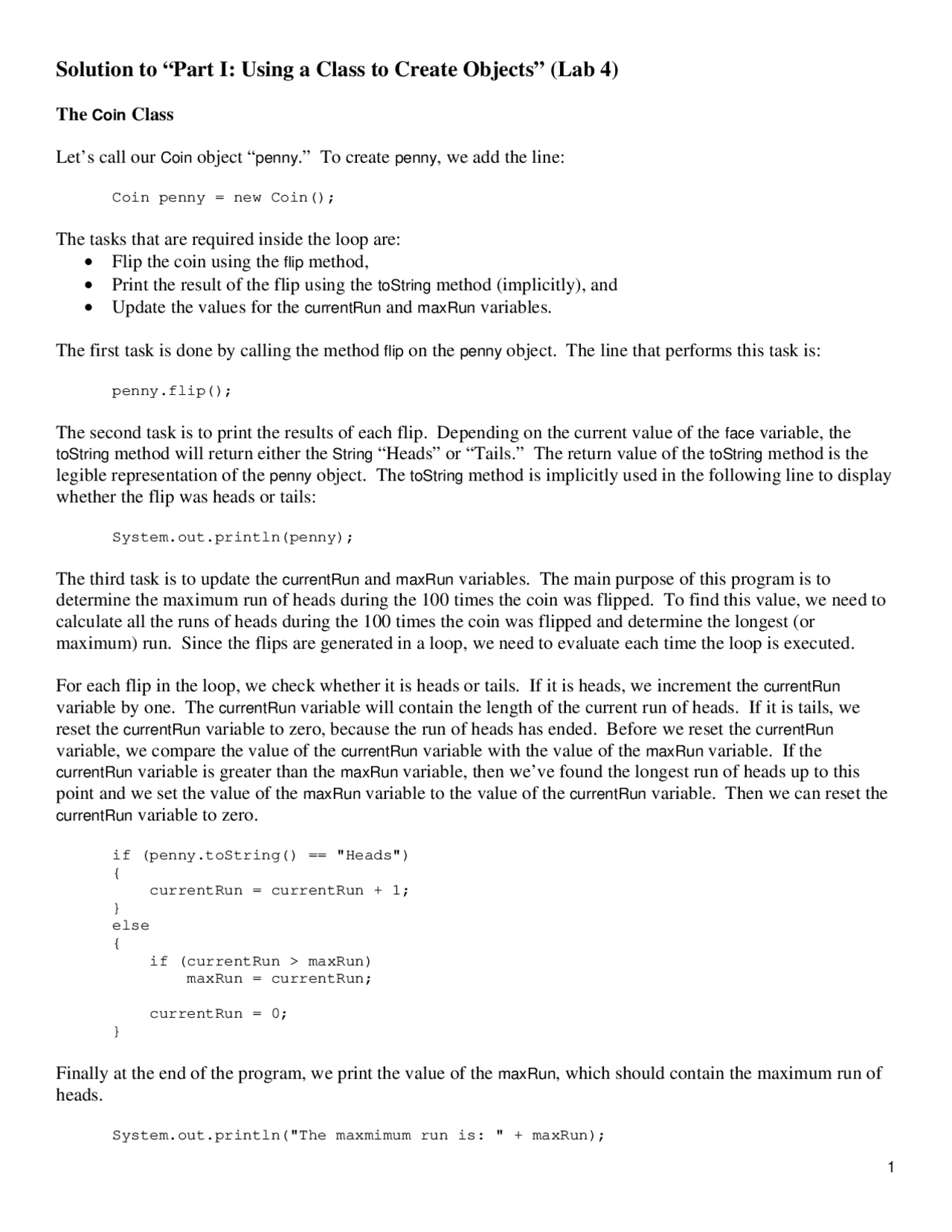 Using A Class To Create Objects Laboratory 4 Cs 201 Docsity