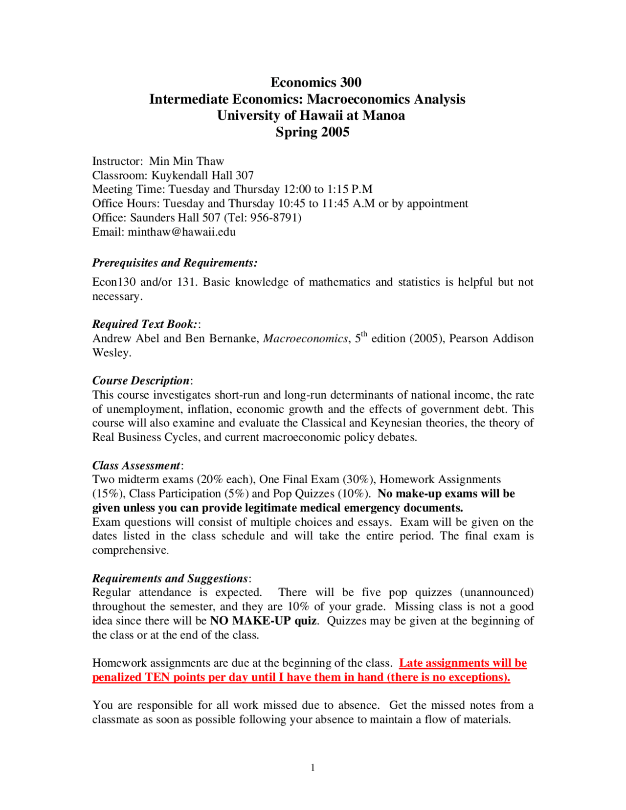 Intermediate Macroeconomics Theory Macroeconomics Econ 300 Docsity