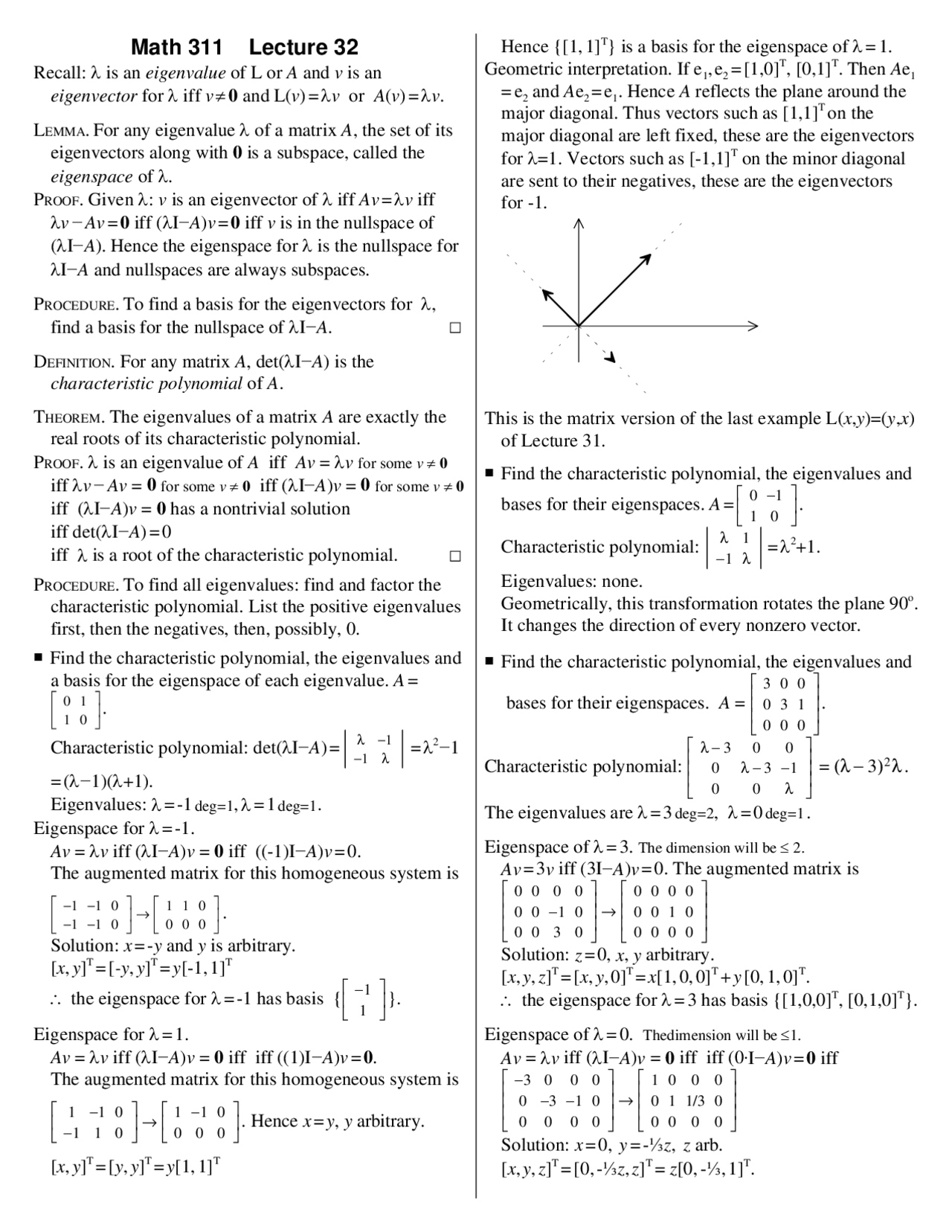 Notes on Geometric Interpretation - Introduction Linear Algebra | MATH ...