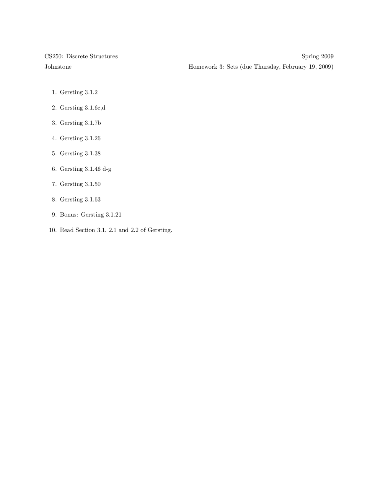 Assignment 3 Questions Discrete Structures Cs 250 Docsity