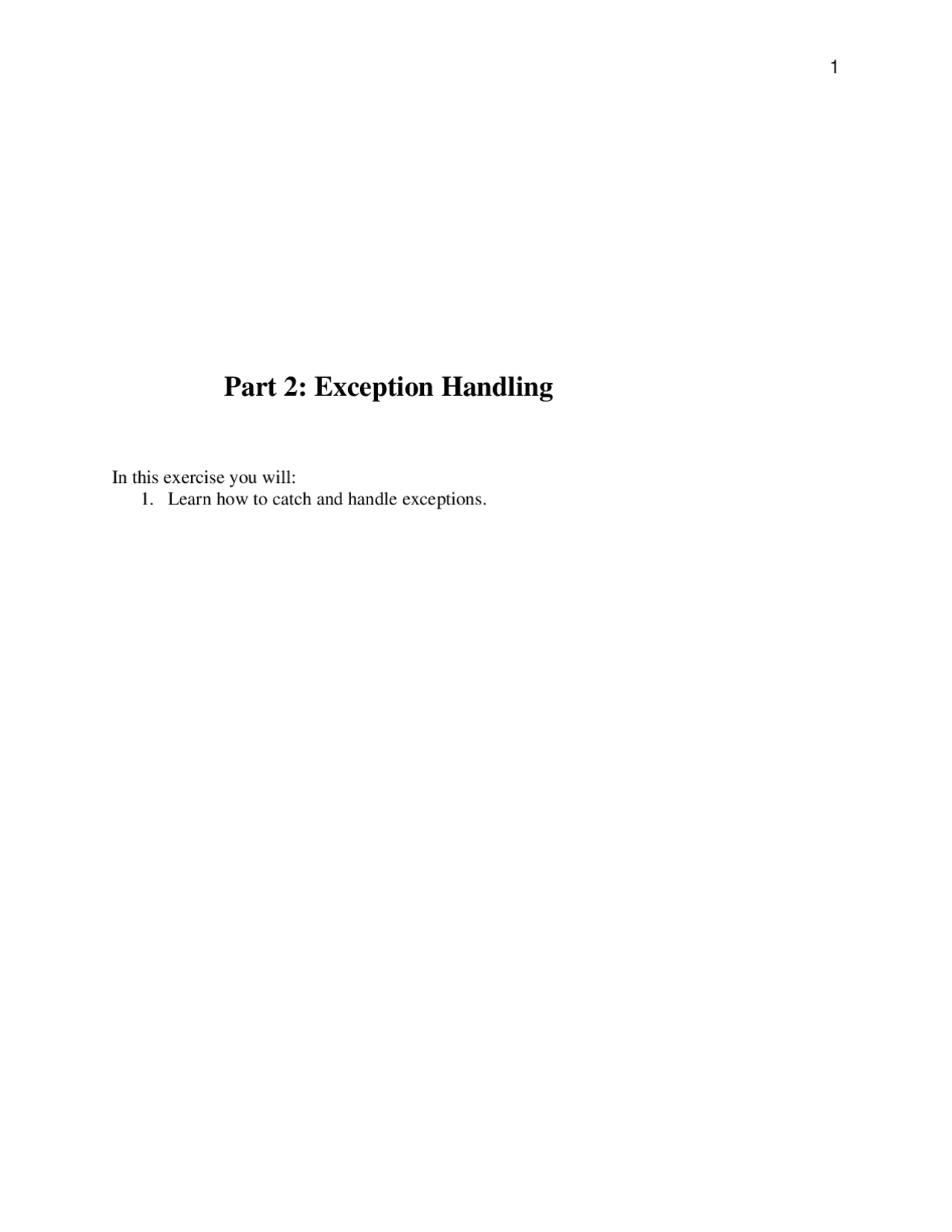 Lab 7 Exception Handling Object Oriented Programming Cs 201 Docsity 