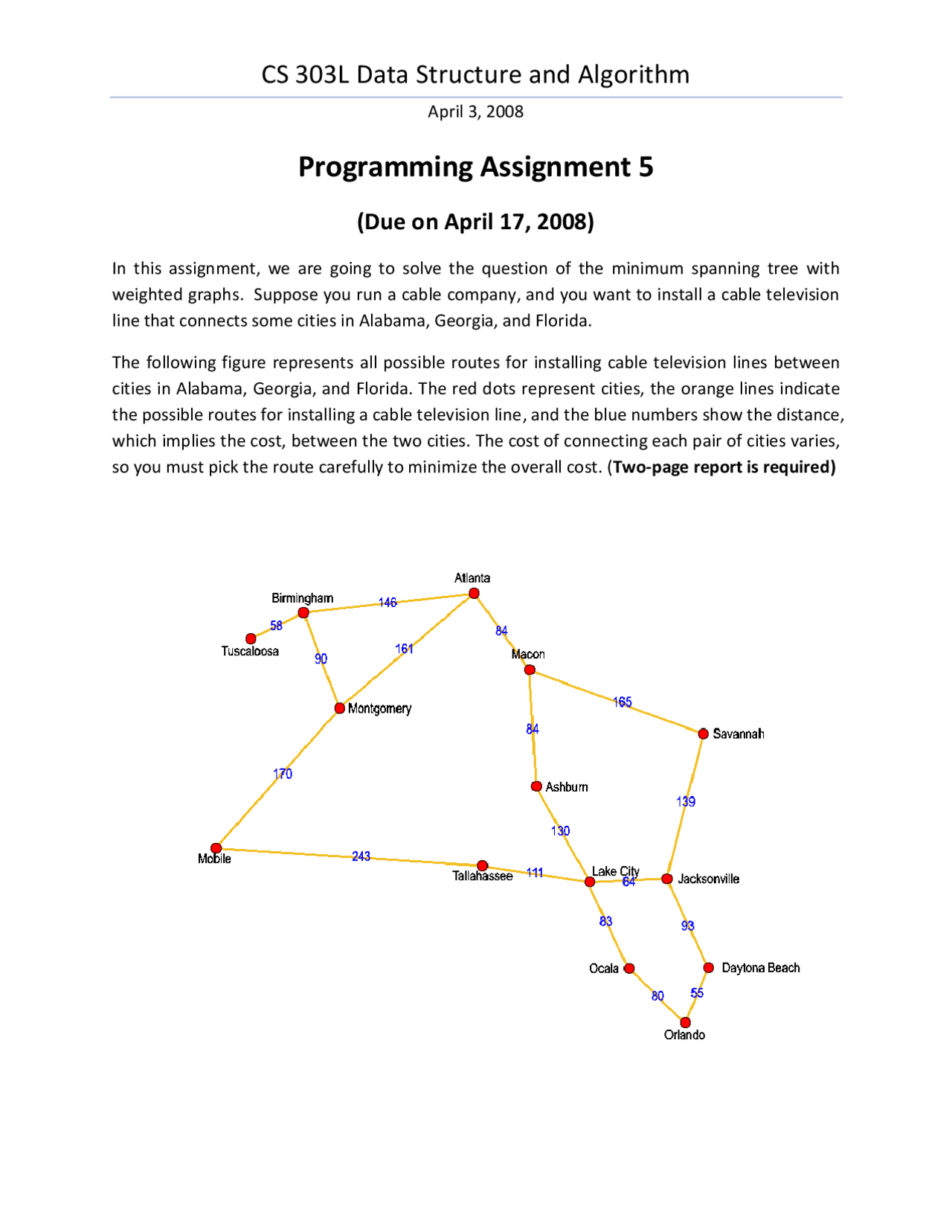 Data Structure And Algorithms Programming Assignment 5 Cs 303 Docsity