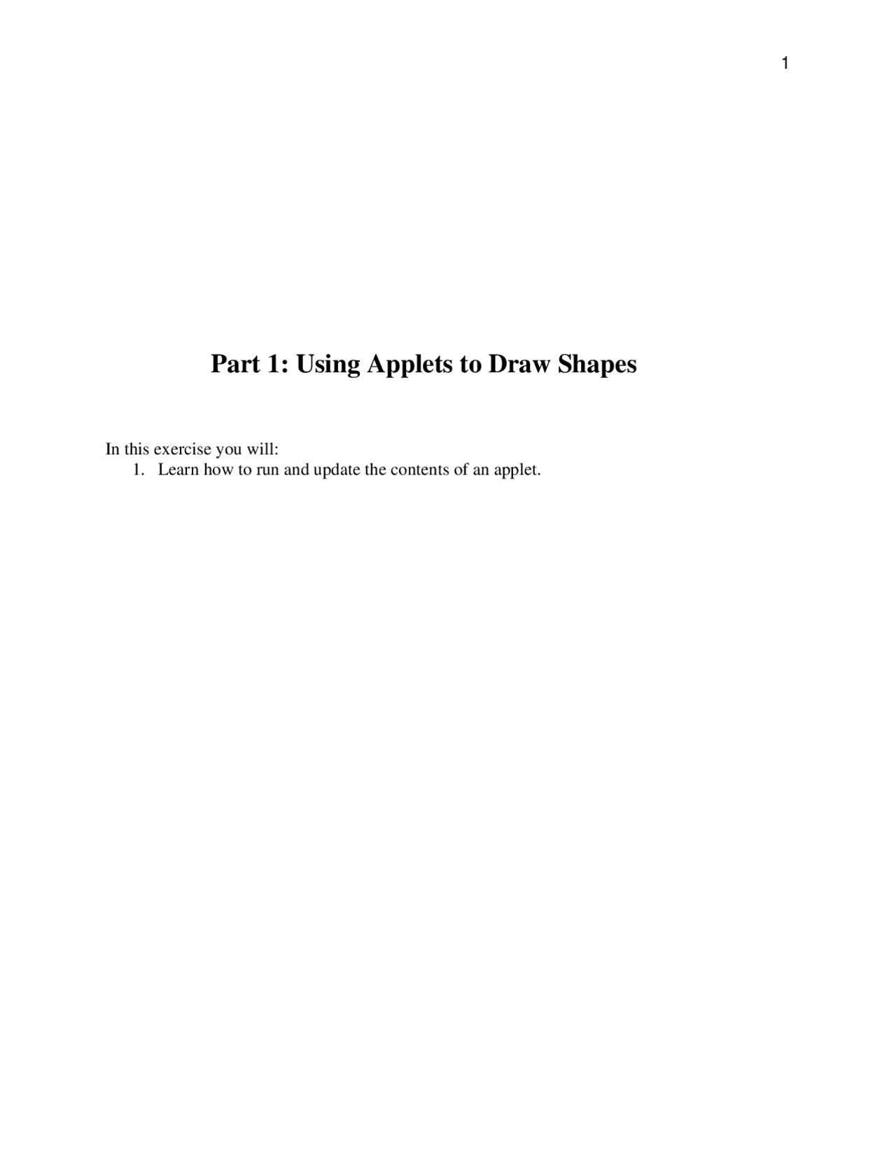 Drawing The Shapes Using Applets | CS 201 - Docsity