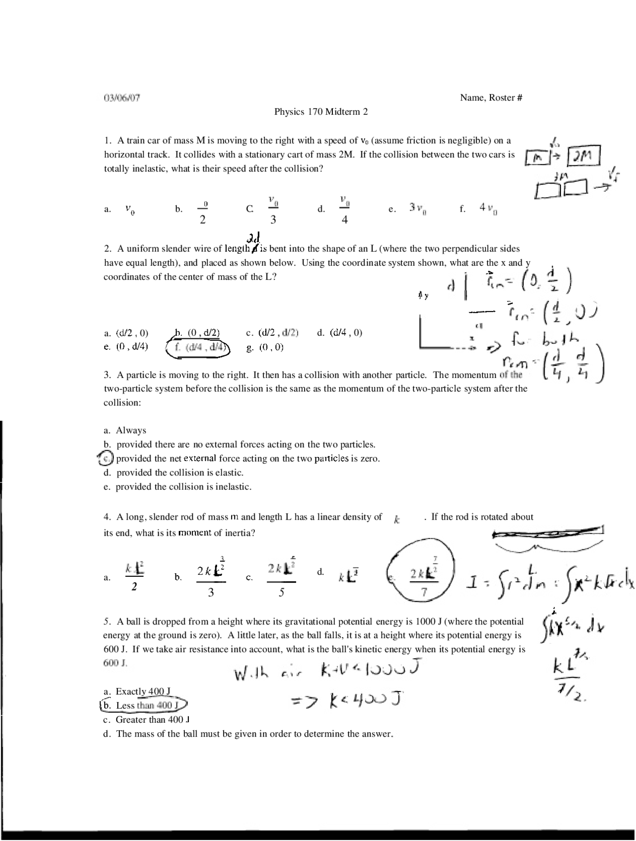 Volcanoes And Earthquakes Midterm Exam 2 With Answers Geol 170