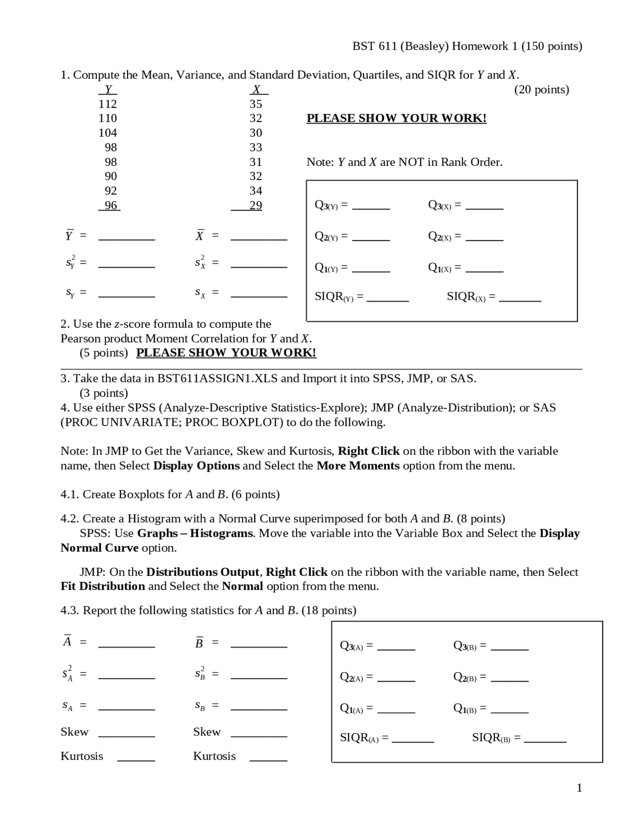 Homework 1 Unsolved Questions Intermediate Statistical Analysis I