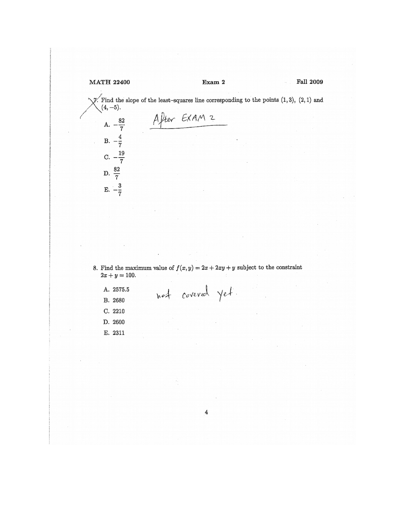 Exam 2 Solved Introductory Analysis Ii Ma 22400 Docsity