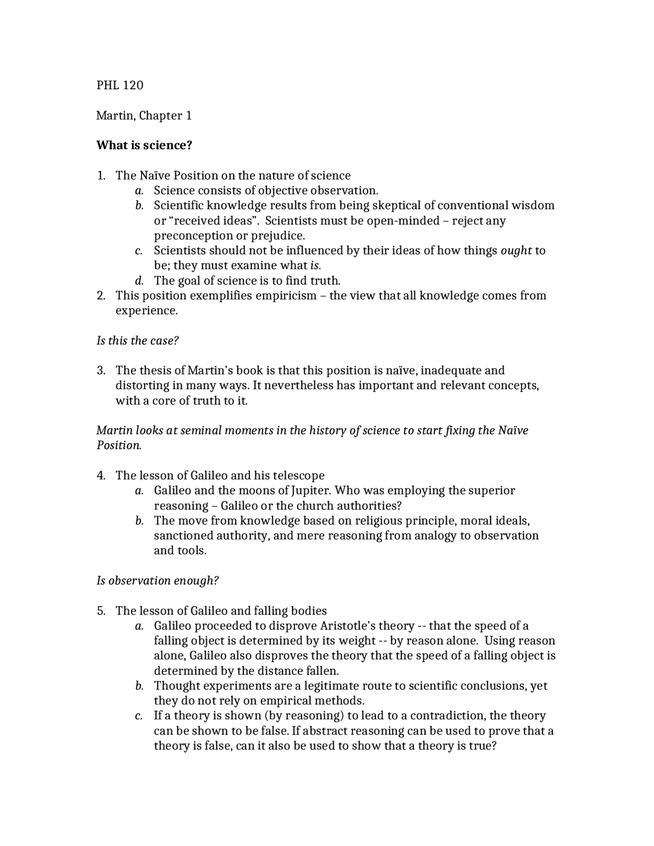 What Is Science Lecture Notes Practical Reasoning Phl 120 Docsity