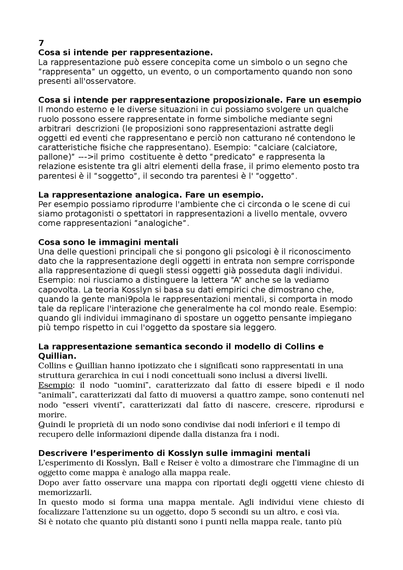 Psicologia Cognitiva Risposte Capitoli 6 13 Nicoletti Docsity
