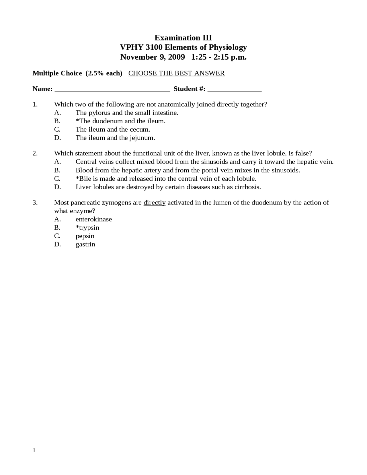 Elementary Psychology Exam 3 Questions Vphy 3100 Docsity